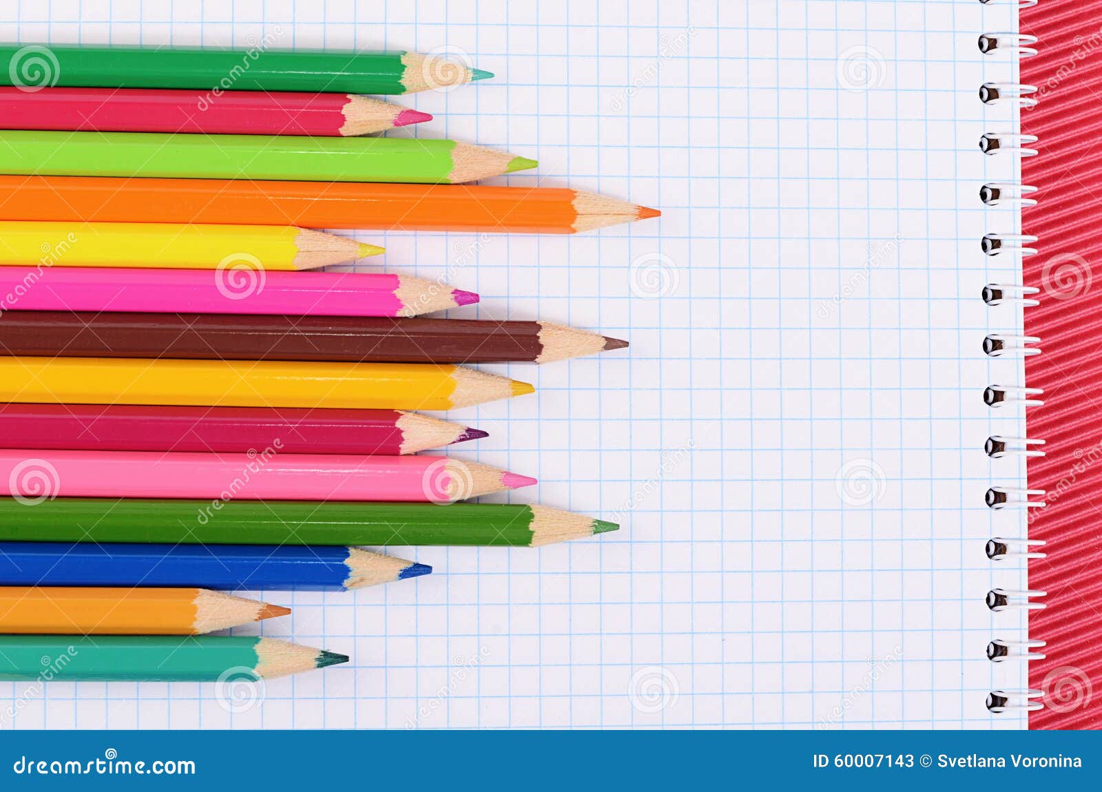 Color Pencils on Paper with Notebook Stock Image - Image of palette ...