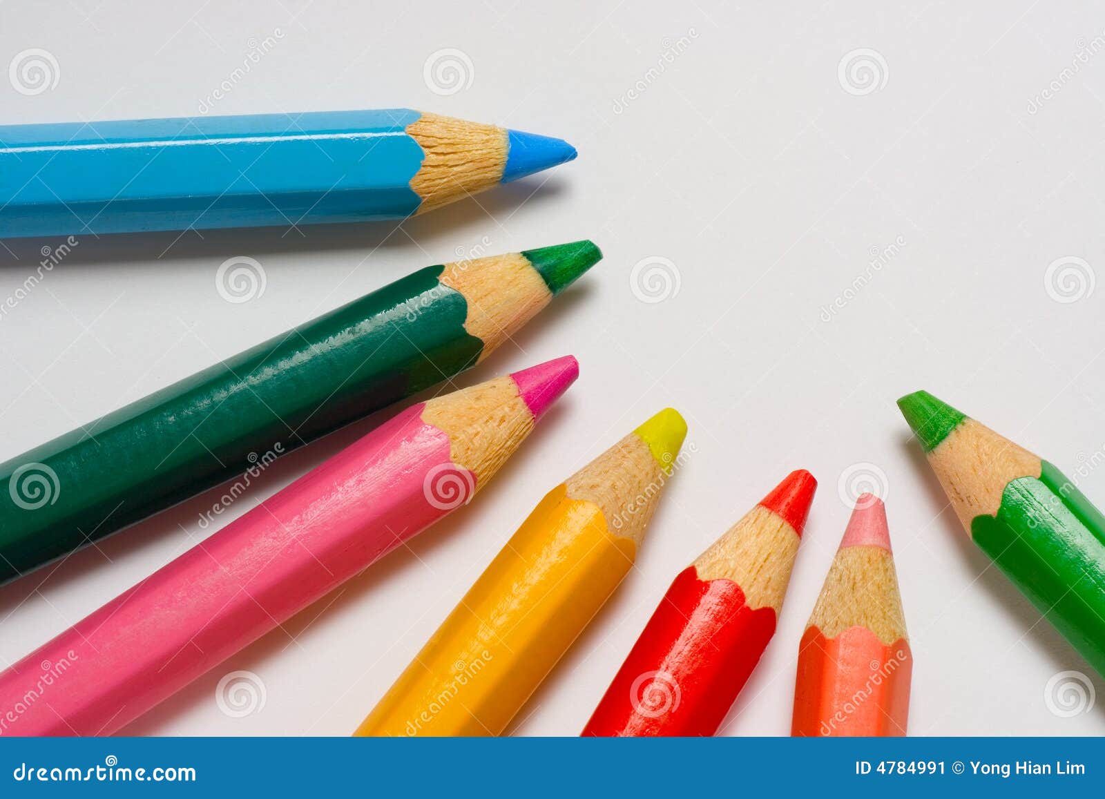 Color Pencils on a Piece of White Paper Stock Image - Image of drawing ...
