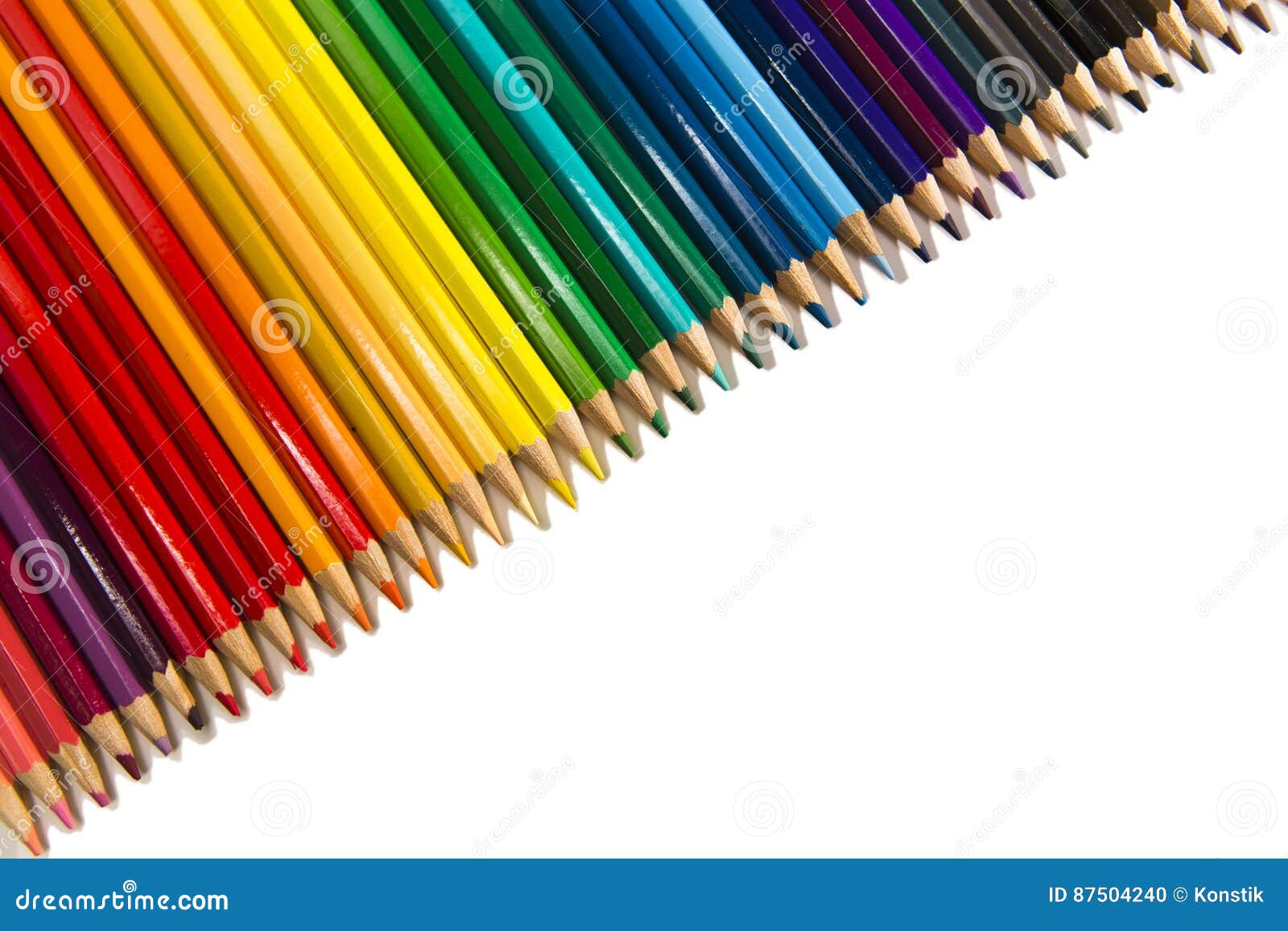 Color pencils in a row stock photo. Image of multicolored - 87504240