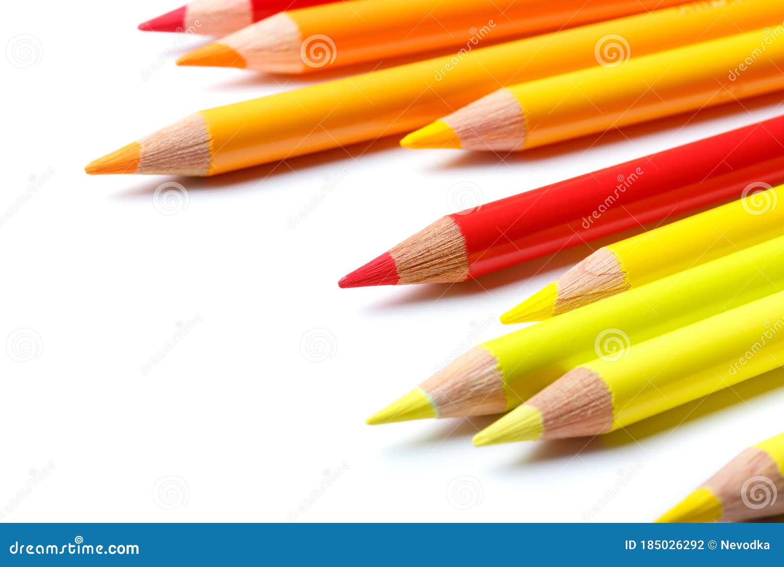 Color Pencils in a Row, Isolated Stock Photo - Image of color, pencil ...
