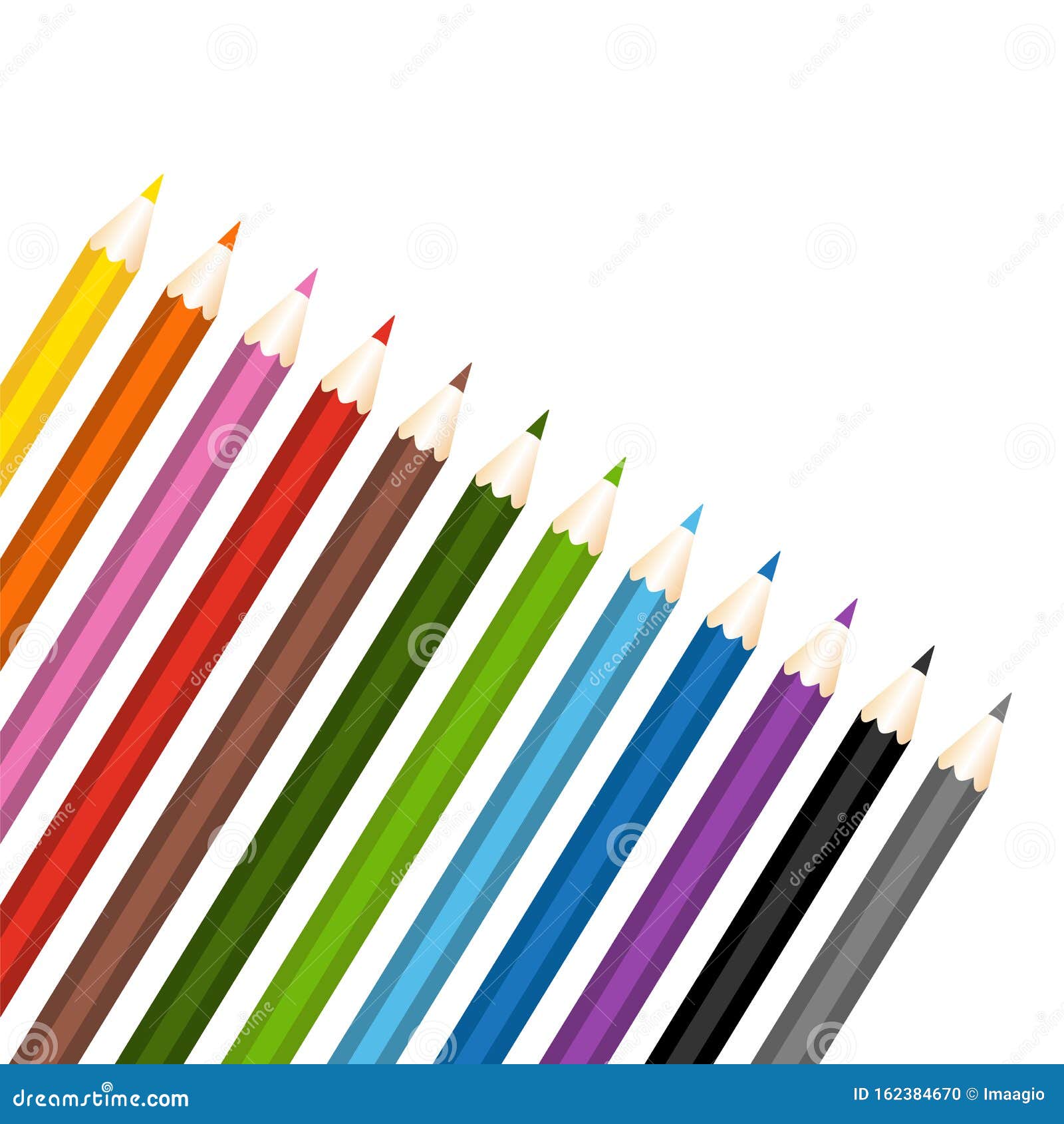 Color Pencils Set. Isolated Vector Illustration Stock Vector ...