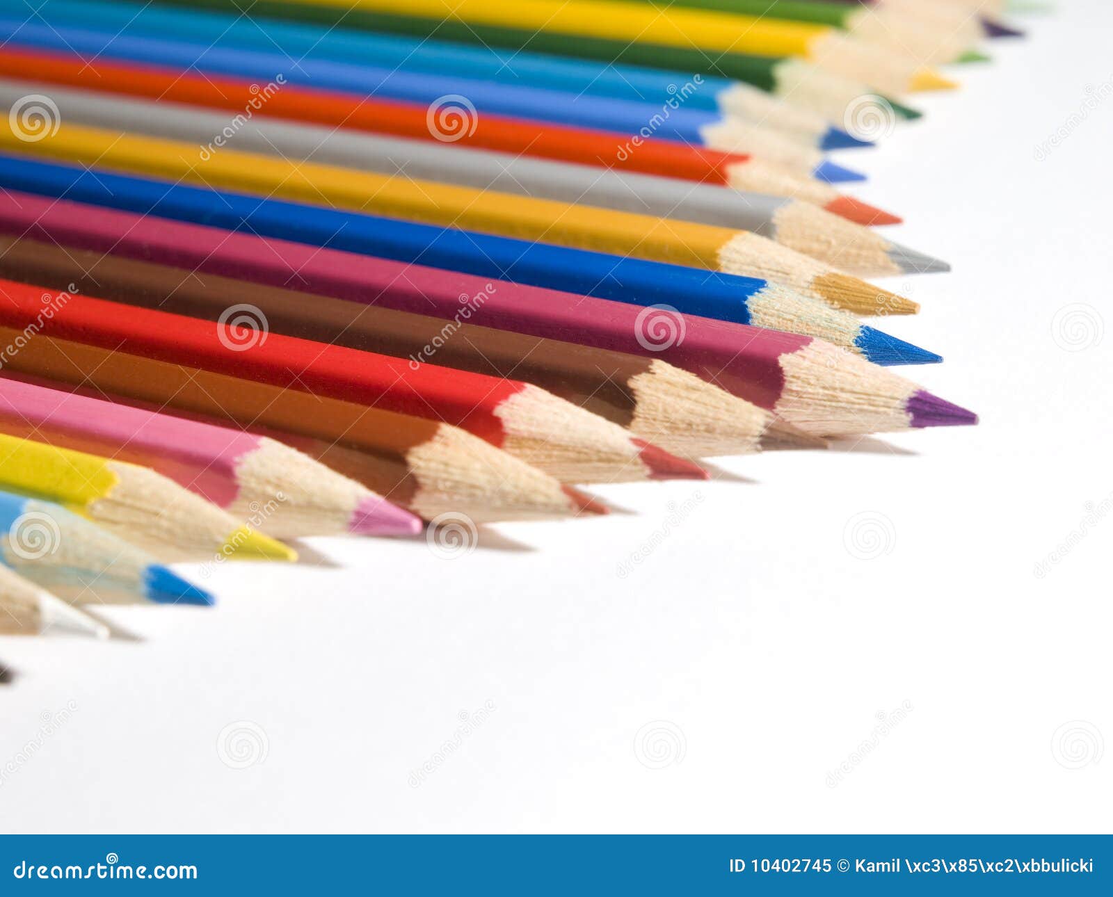 Color Pencils on White Background 2. Stock Image - Image of crayola ...