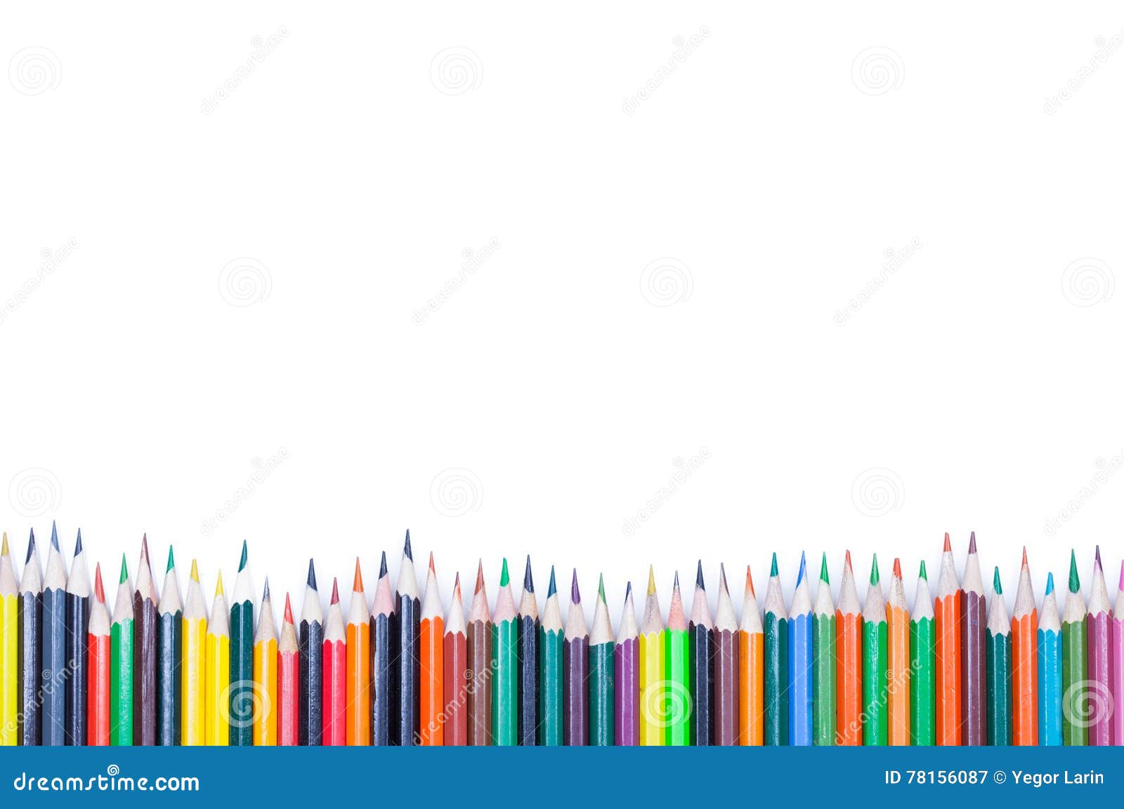 Color Pencils on White Background Stock Image - Image of color, space ...