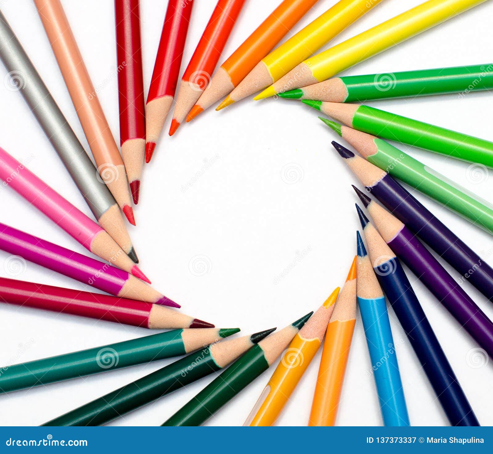 Color Pencils on White Background Stock Image - Image of colorful ...