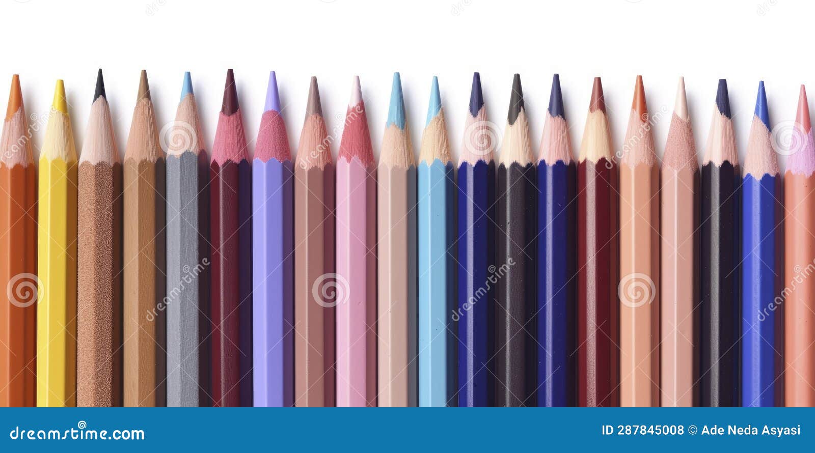 Color Pencils on White Background. Color Pencil Set Stock Illustration ...