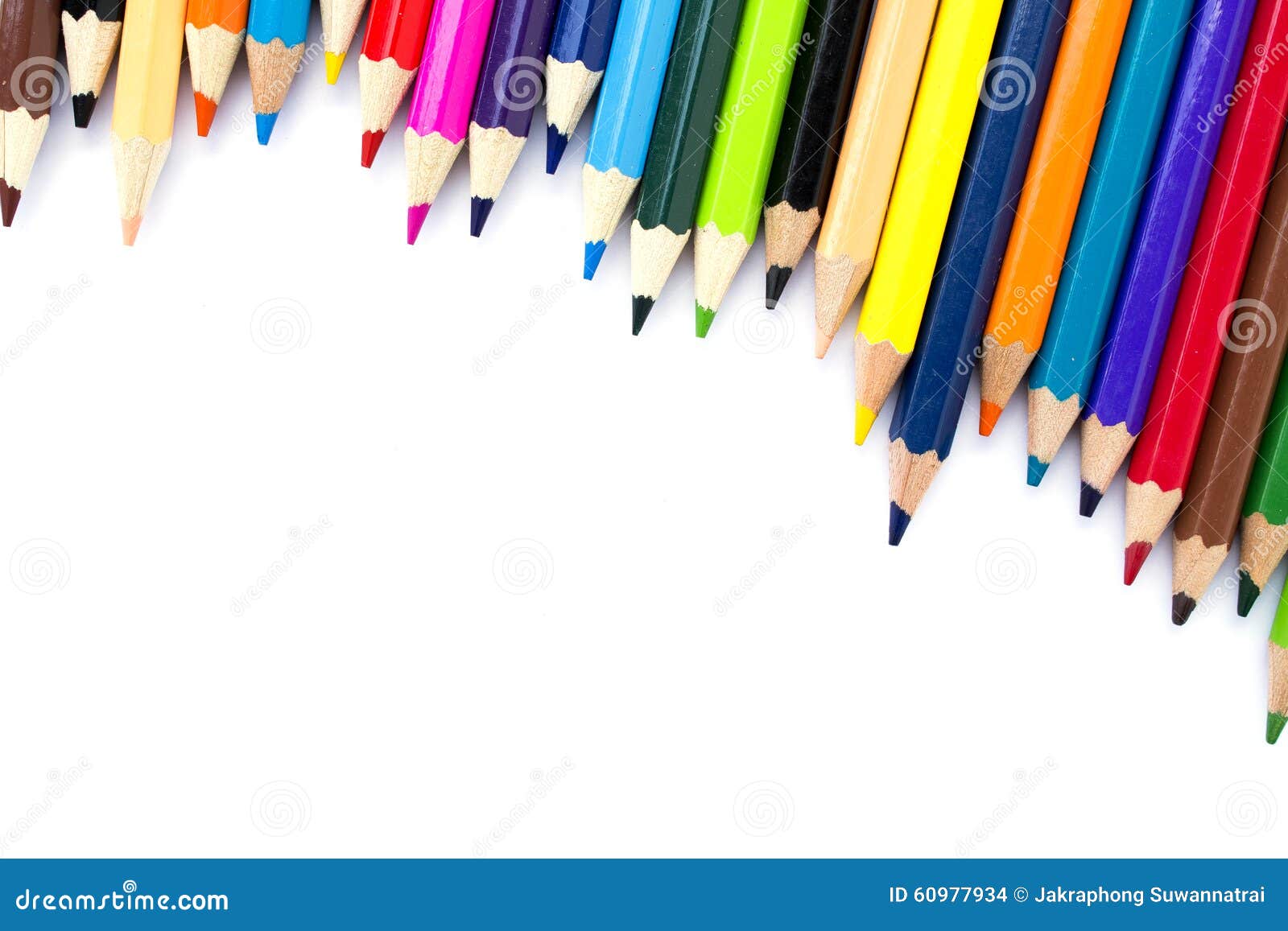 Color Pencils on White Background Stock Photo - Image of green, caption ...