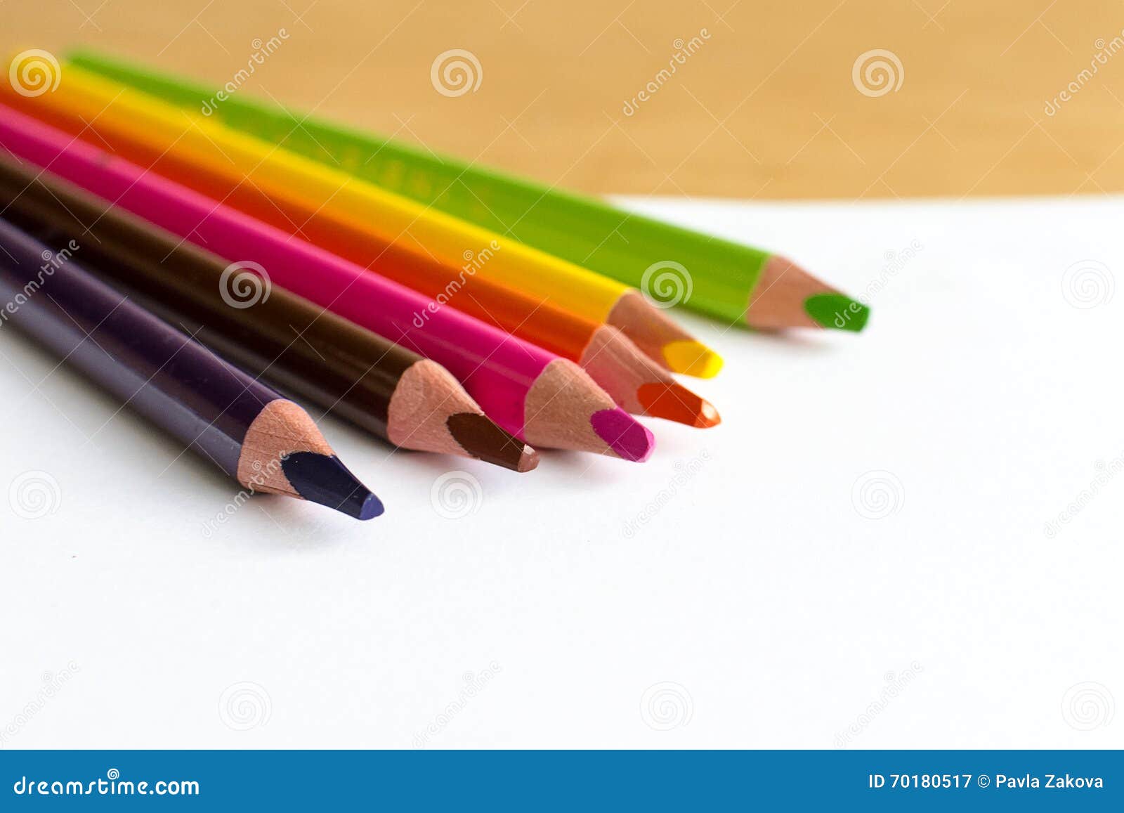 Color Pencils and White Paper Stock Image - Image of sharp, pencils ...