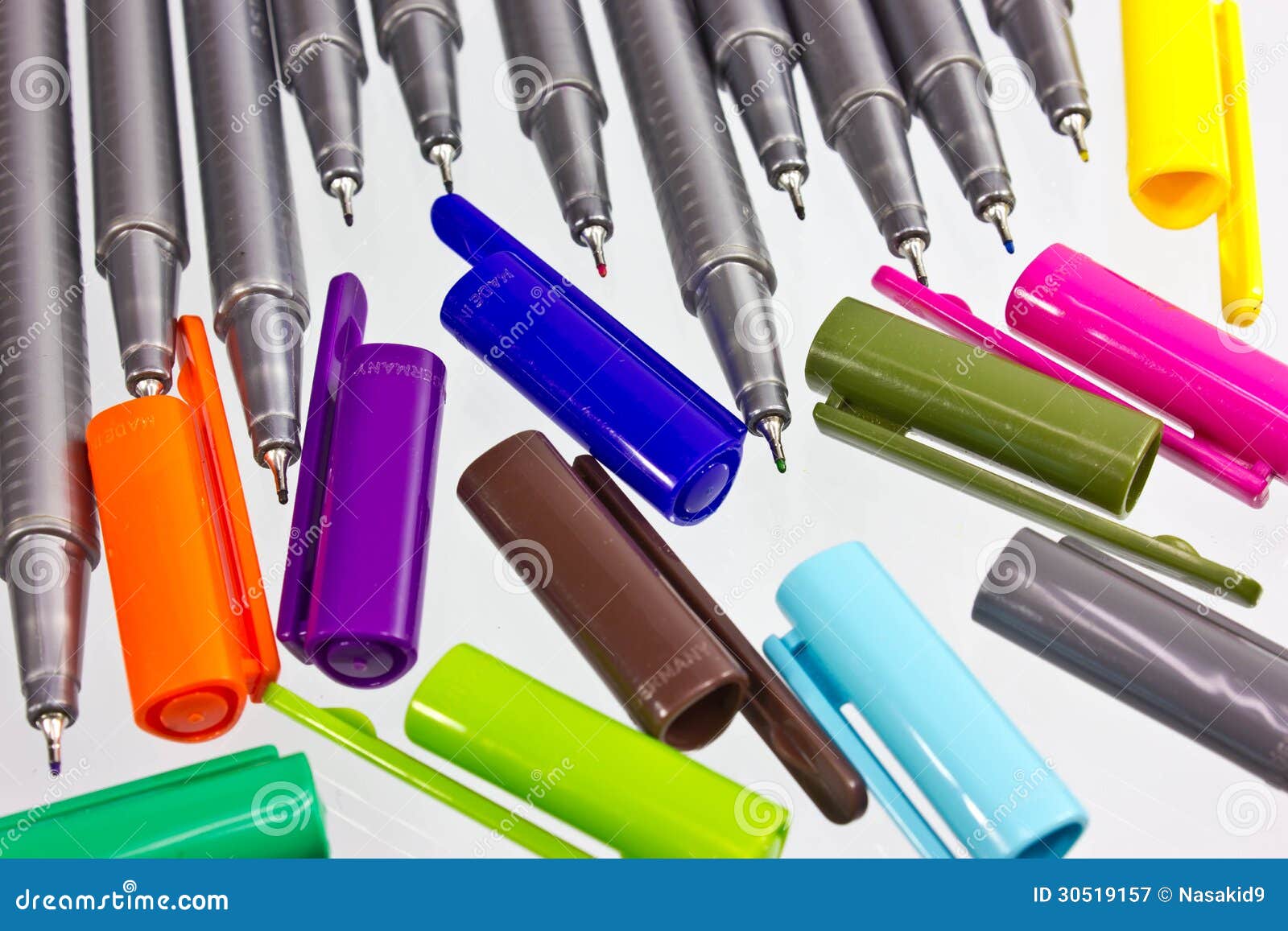 Color pens stock image. Image of stationery, pens, markers - 30519157