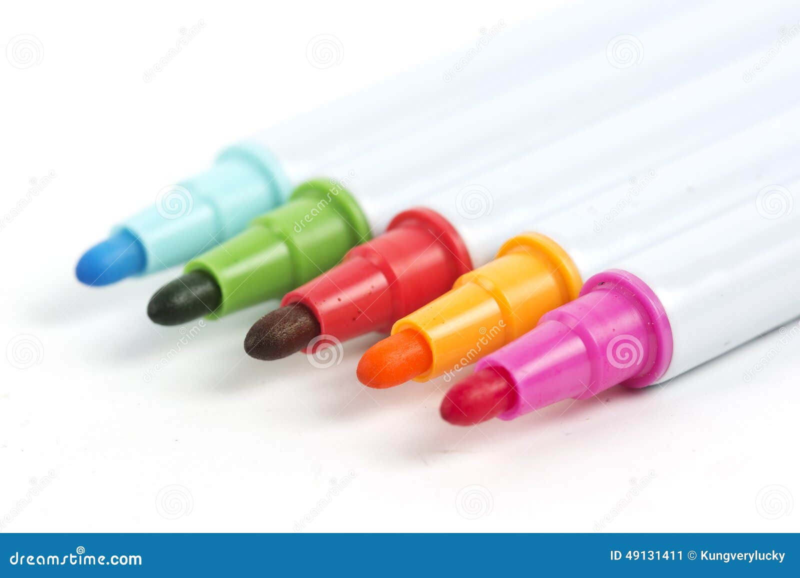 Color pens stock image. Image of object, work, rainbow - 49131411