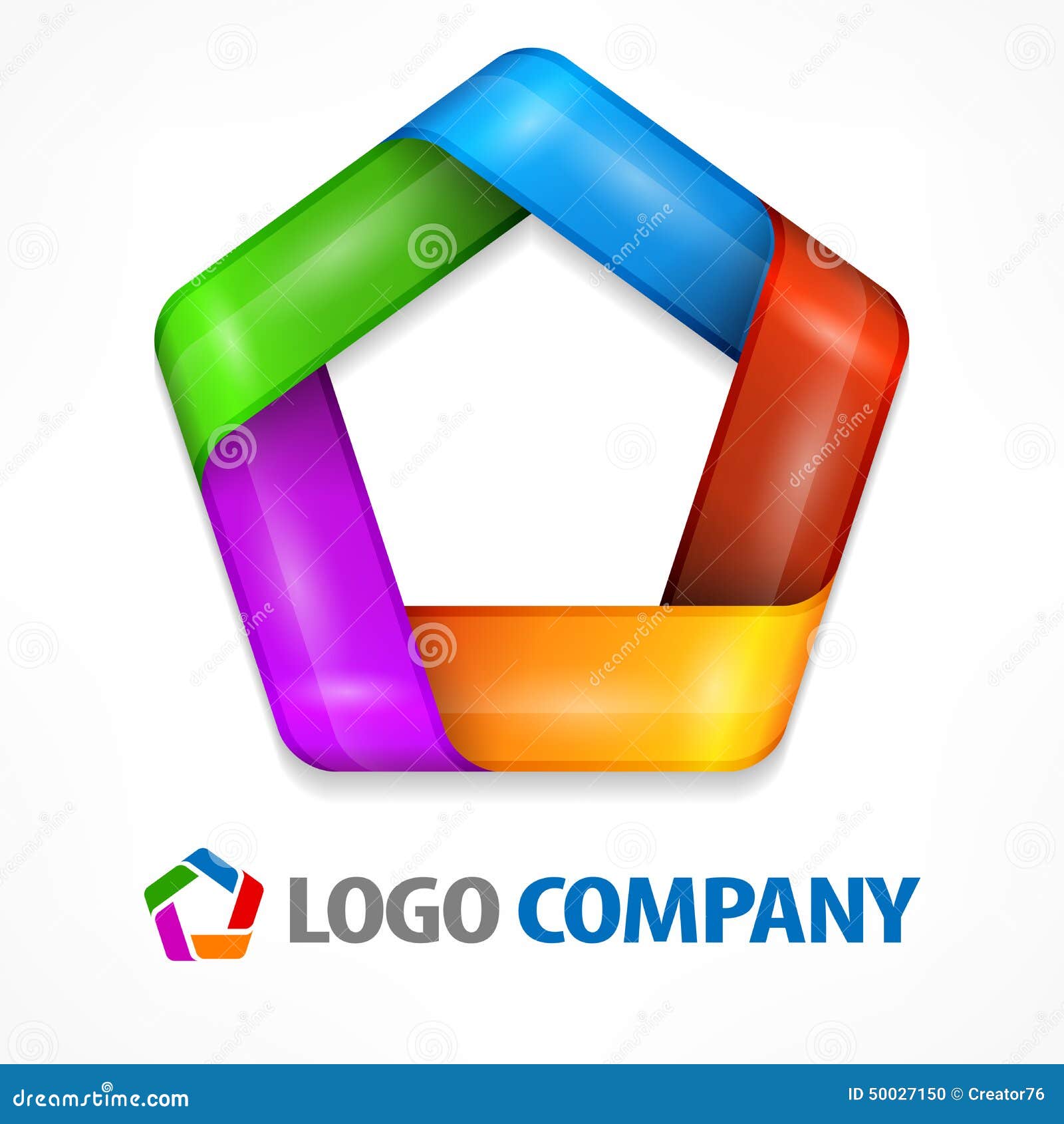 Color pentagon on white stock vector. Illustration of graphic - 50027150