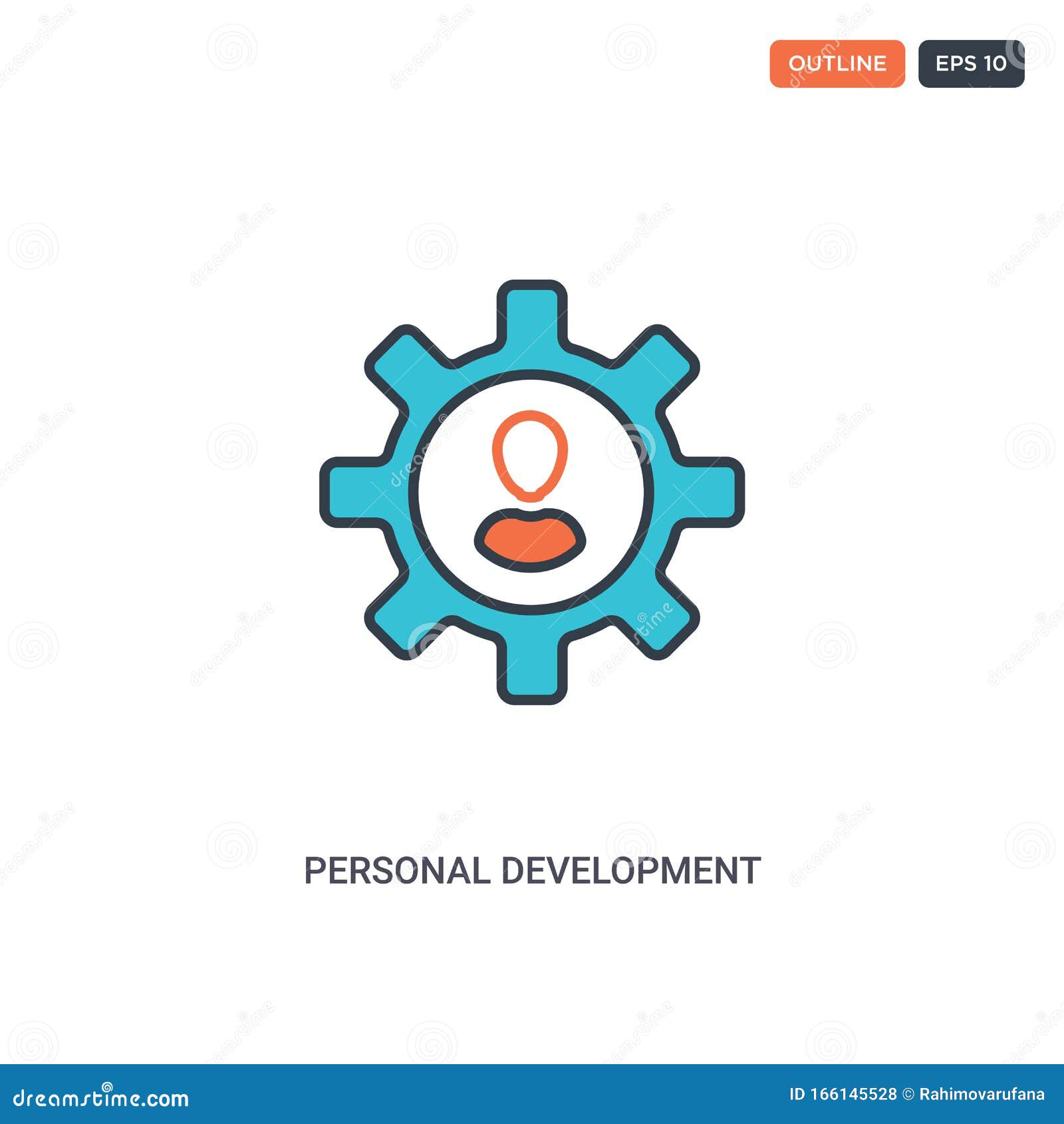 2 Color Personal Development Concept Line Vector Icon. Isolated Two ...