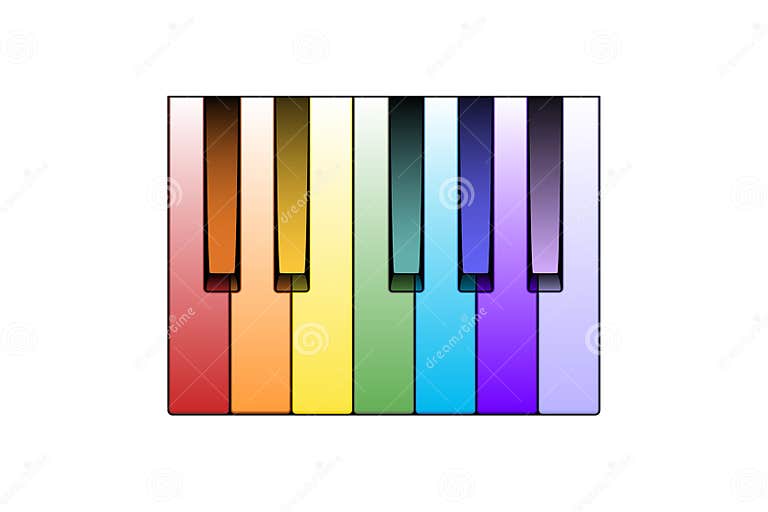 Color Piano Keys stock vector. Illustration of music - 14343650