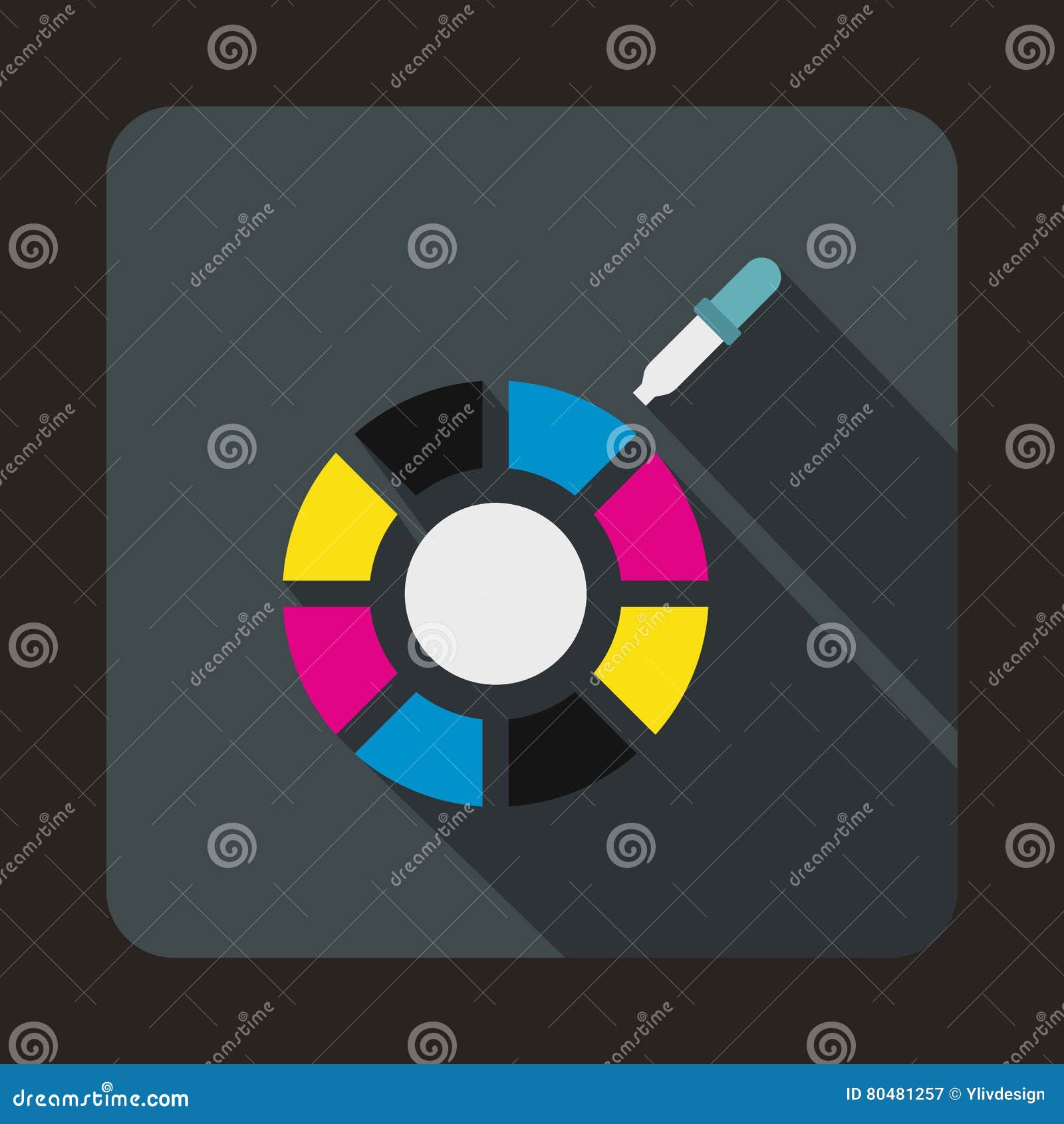 Color Picker Icon, Flat Style Stock Vector - Illustration of pipette ...