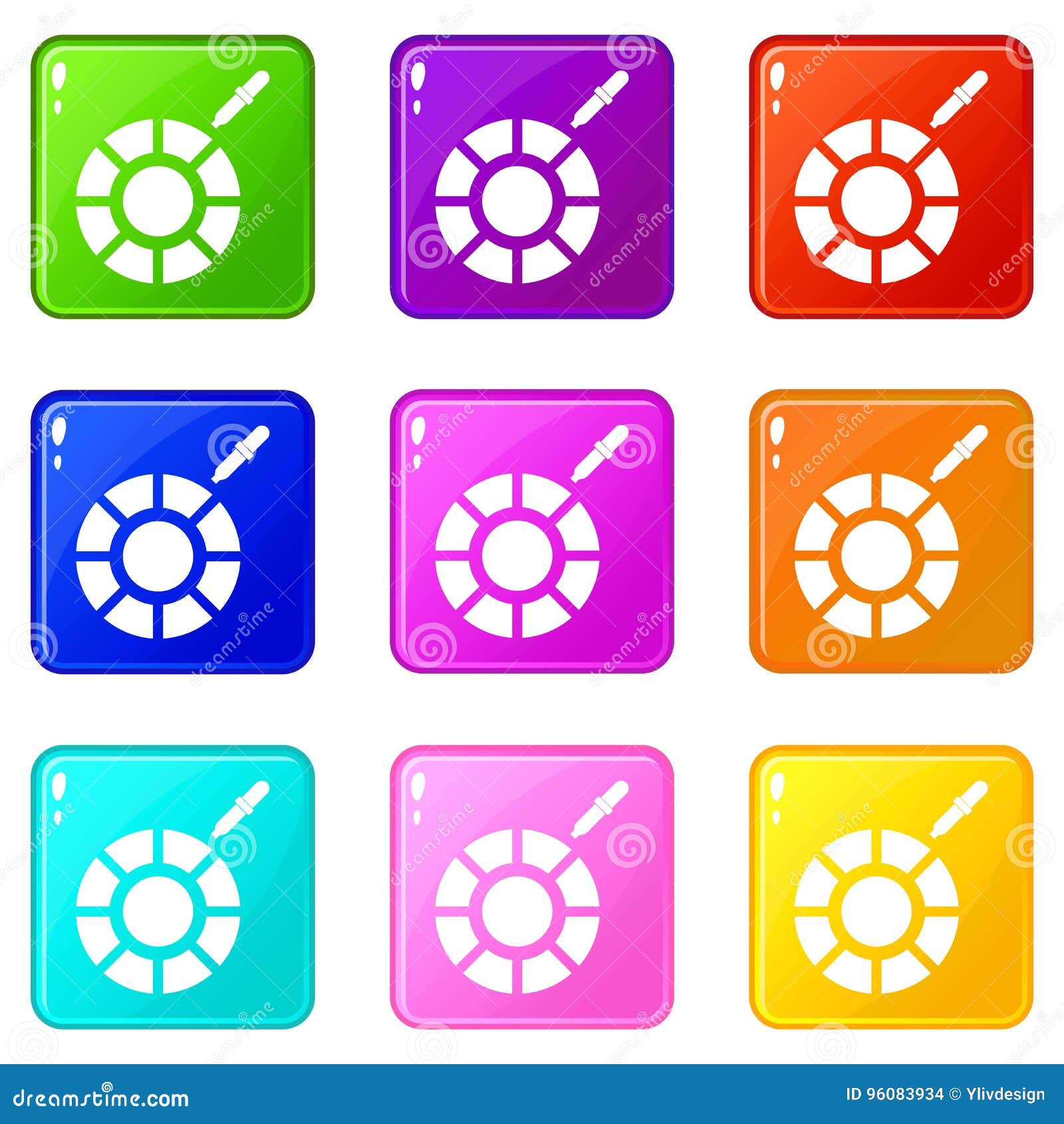Color picker icons 9 set stock vector. Illustration of printer - 96083934