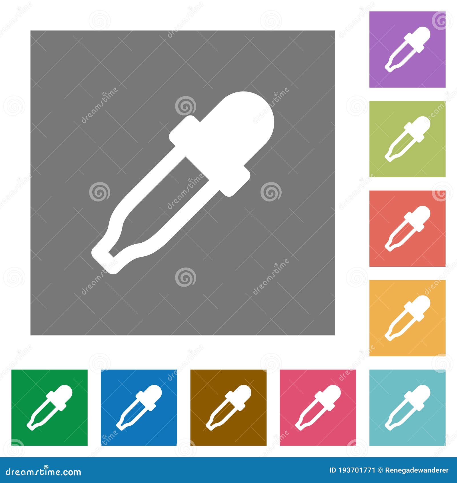 Color Picker Square Flat Icons Stock Illustration - Illustration of ...