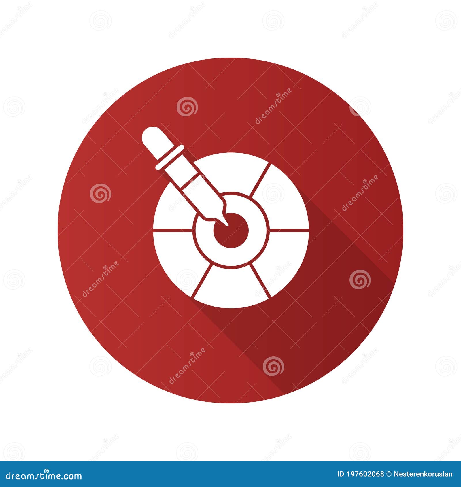 Color Picker Tool Flat Design Long Shadow Glyph Icon Stock Vector ...