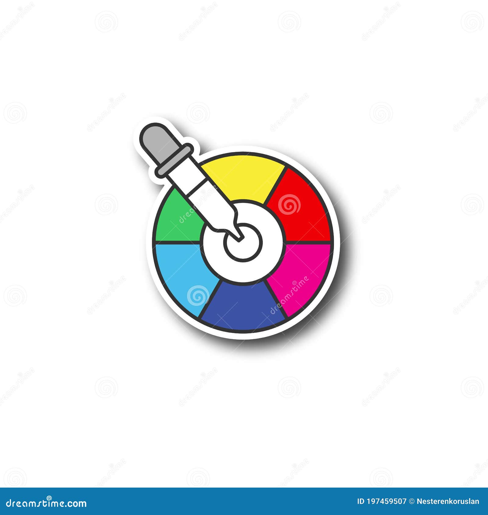 Color picker tool patch stock vector. Illustration of design - 197459507