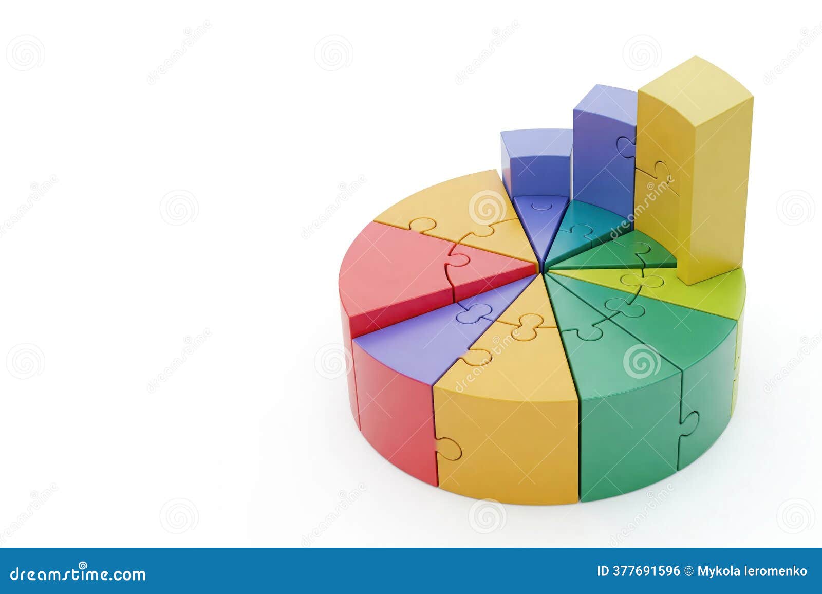 Pie Chart And Puzzle Piece Illustration | CartoonDealer.com #27223126