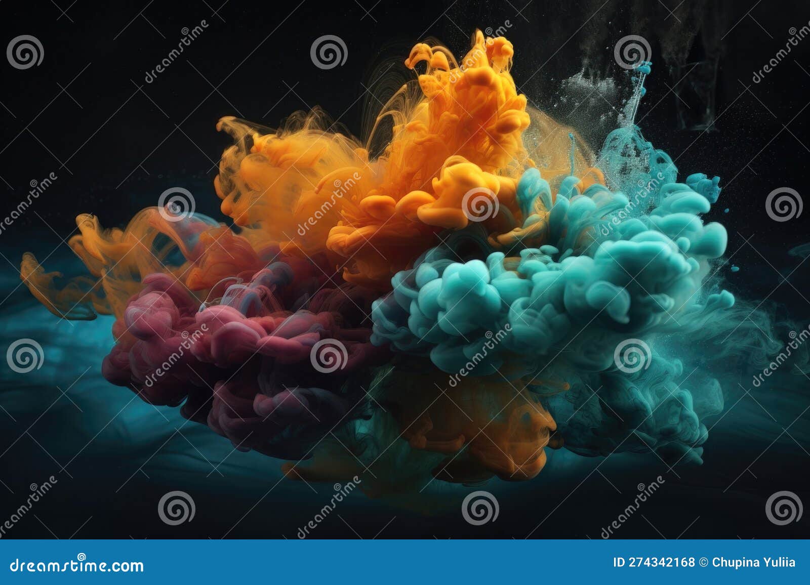 Color Pigment Cloud in Water. AI Generated Stock Illustration ...