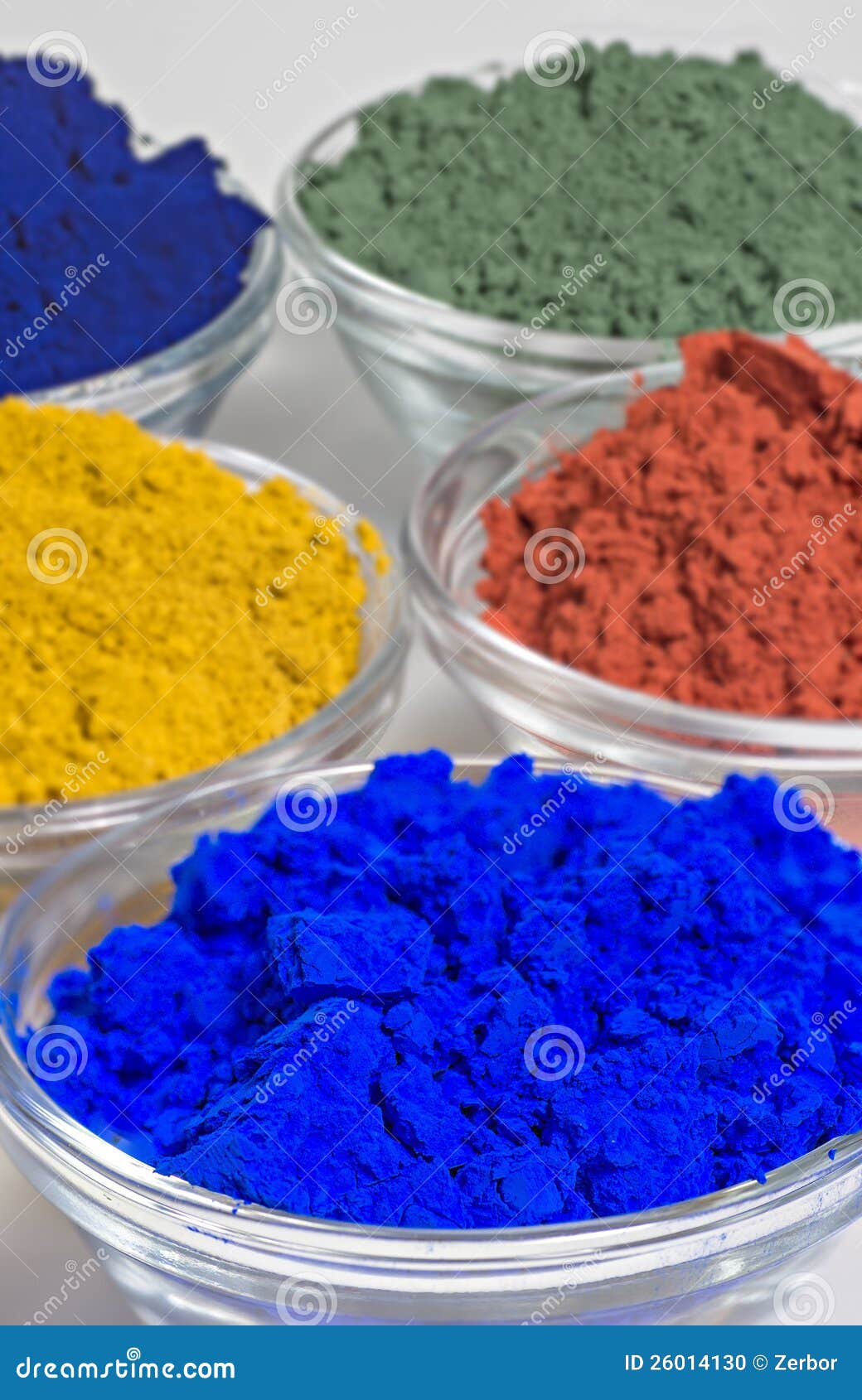 Color Pigments in Glass Bowls Stock Photo - Image of bright, pigment ...