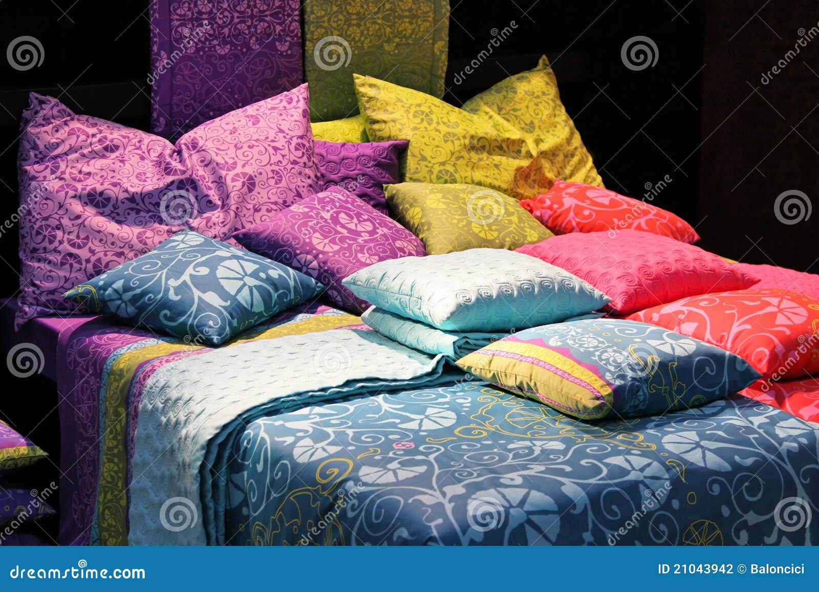 Color pillows stock photo. Image of interior, soft, house - 21043942