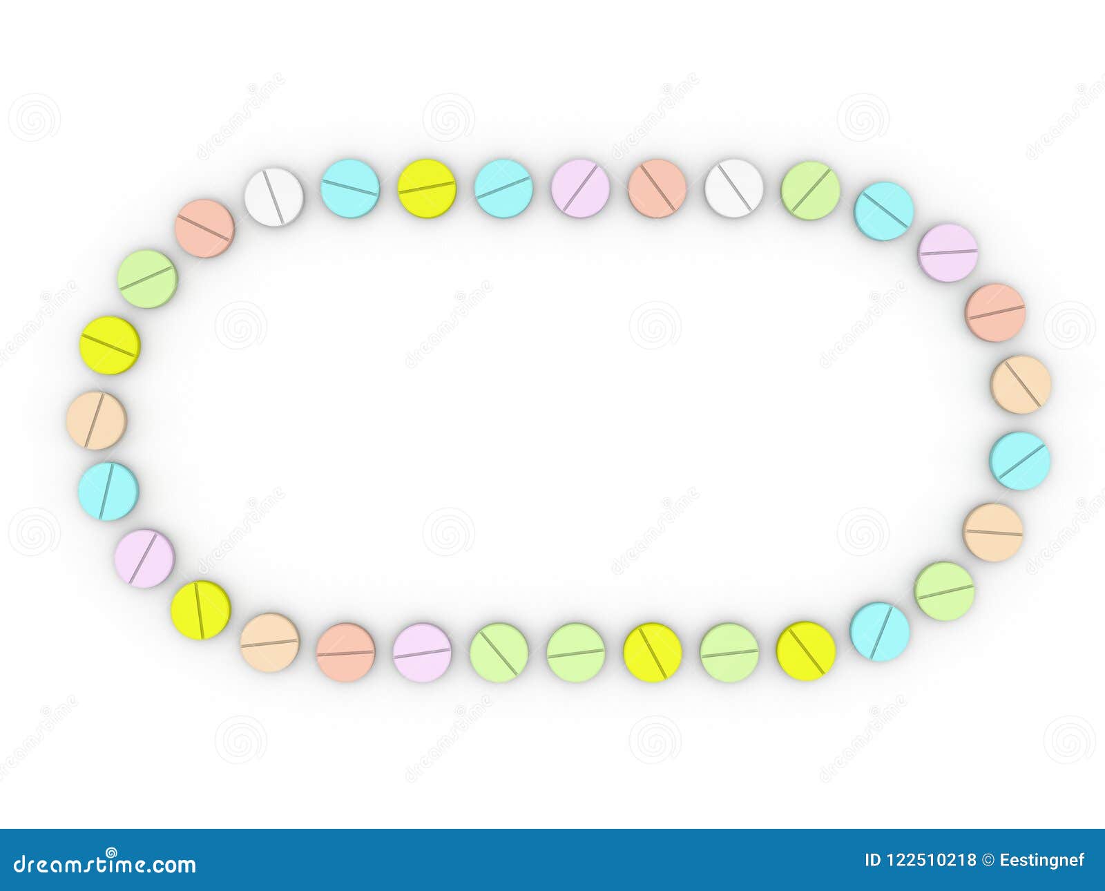 Color Pills Frame. Isolated on White Background Stock Illustration ...