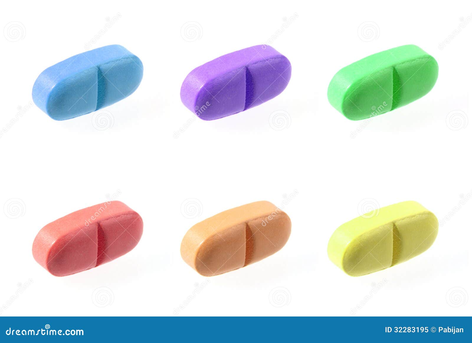 Color Pills Isolated on White Stock Image - Image of pill, close: 32283195