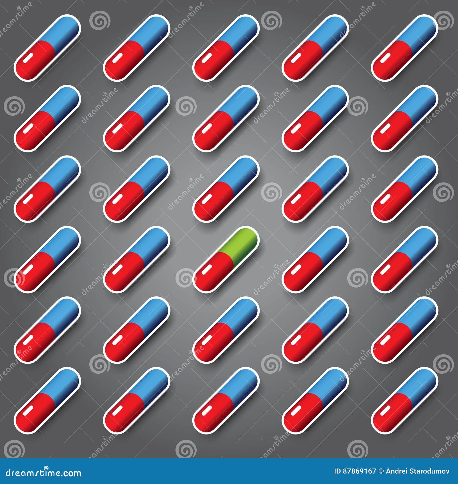 Set Of Color Pills And Capsules In Realistic Style Vector Illustration ...