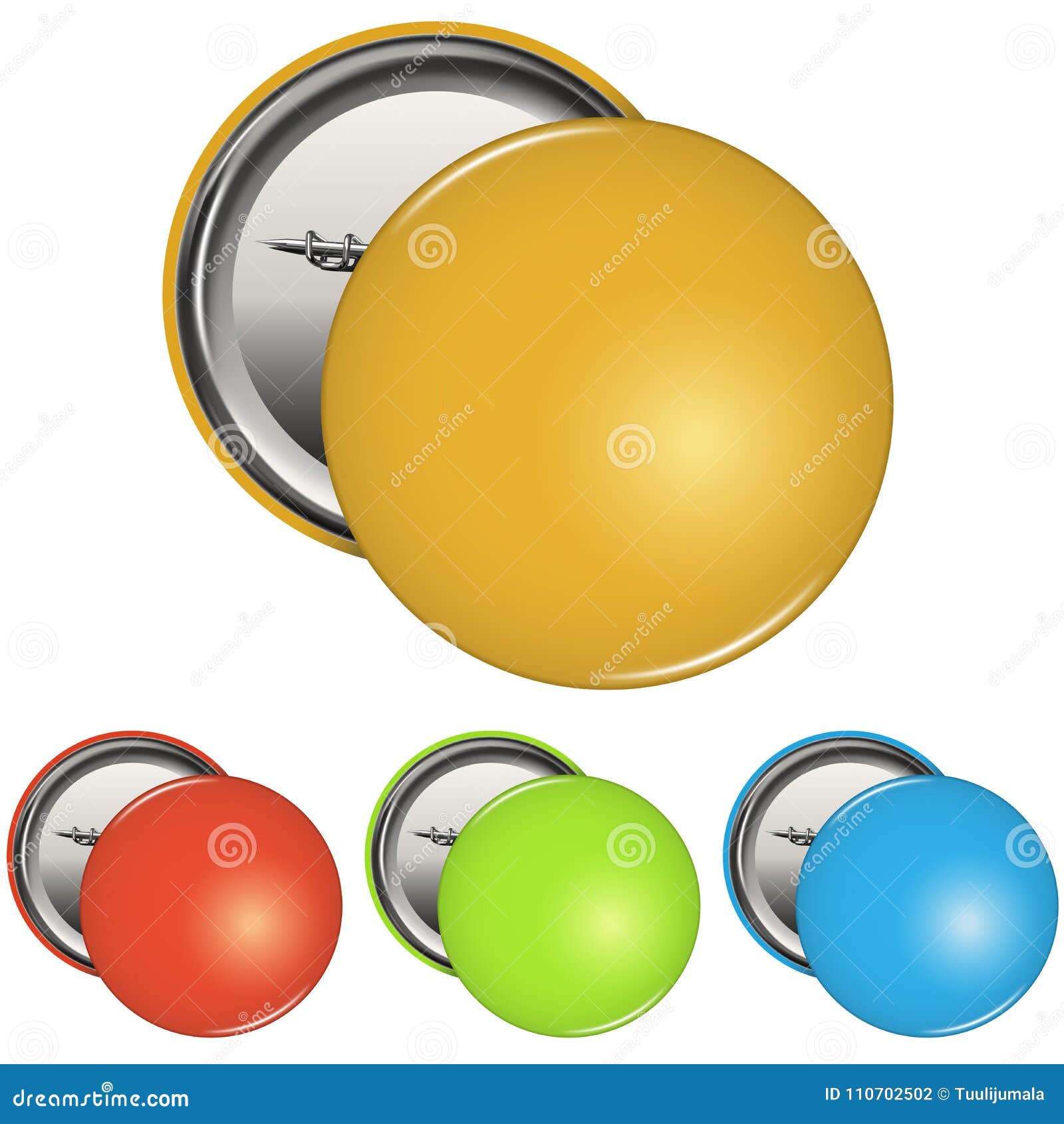 Color Pin Button Badge Set En Blanco Ilustración del Vector ...