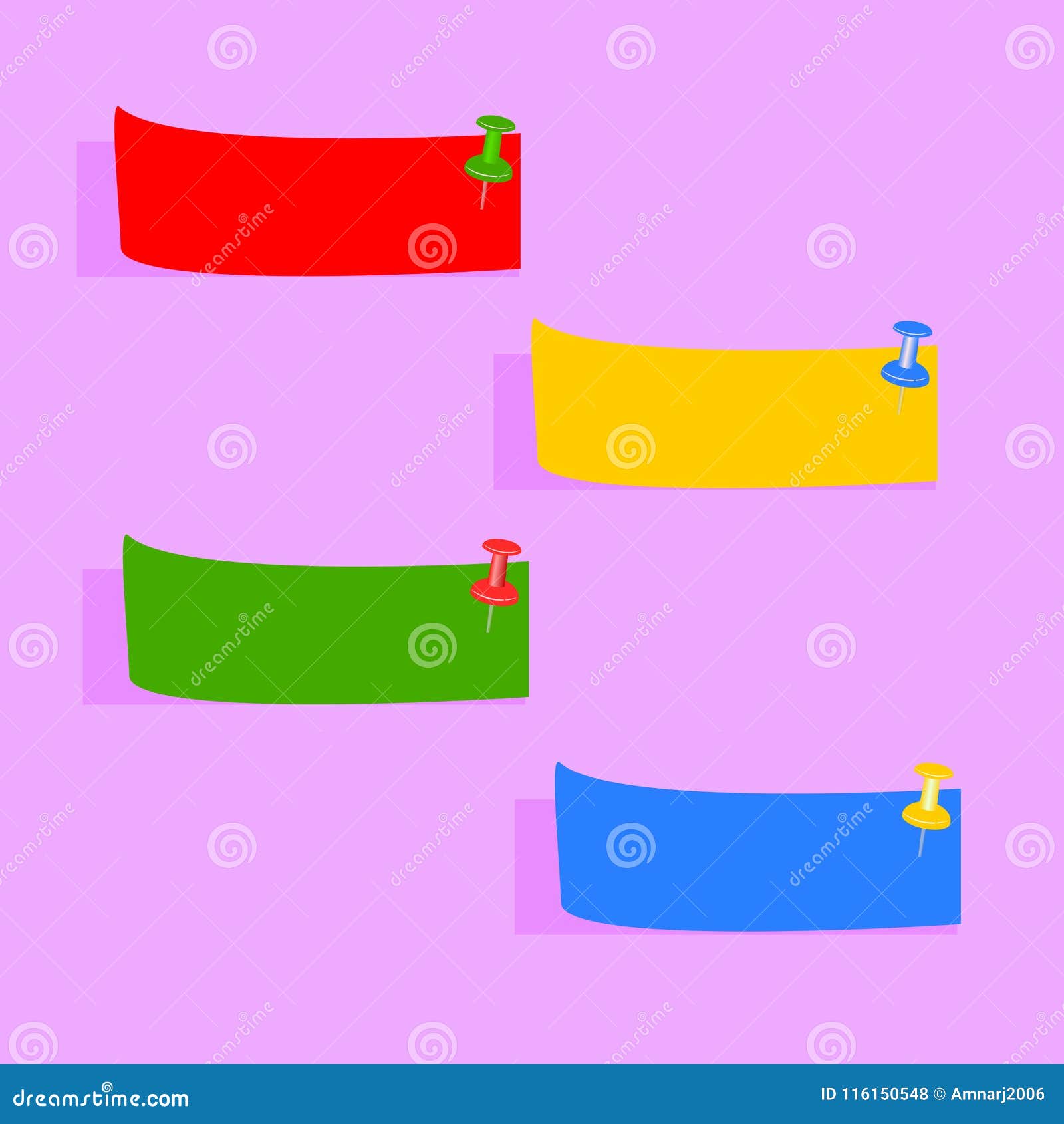 Color Pin on Short Message Paper .illustration Stock Illustration ...