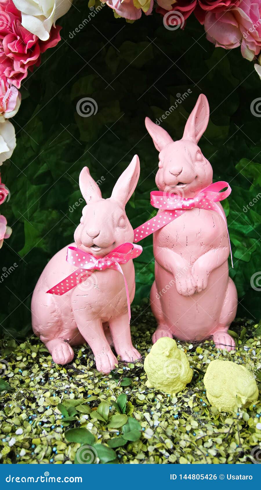 Color of Pink Easter Rabbit Stock Photo - Image of decoration, field ...