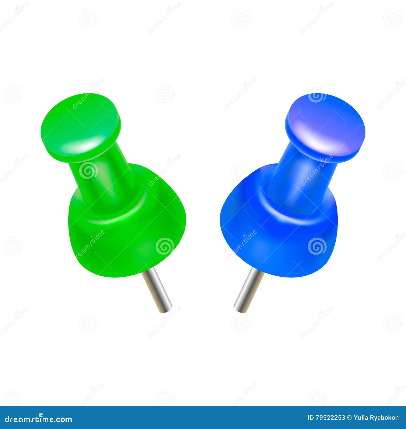 Color Pins Icon, Realistic Style Stock Vector - Illustration of memo ...