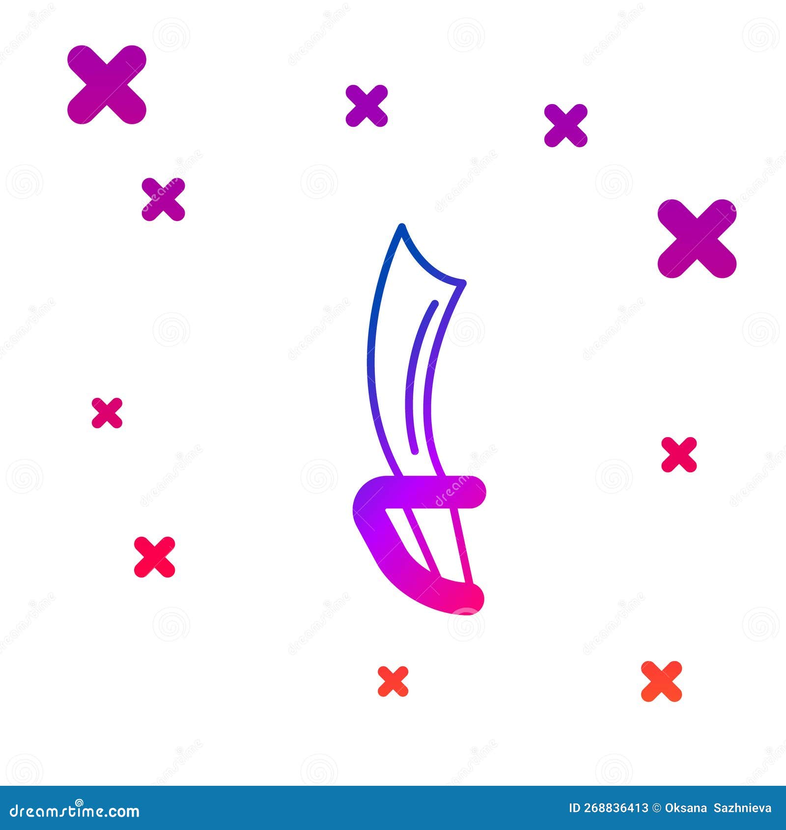 Color Pirate Sword Icon Isolated on White Background. Sabre Sign ...