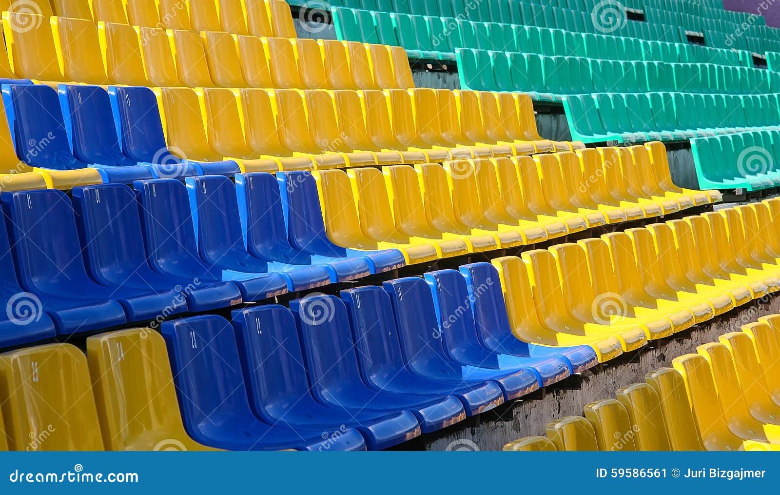 Color Plastic Chairs at Stadium Stock Image - Image of construction ...
