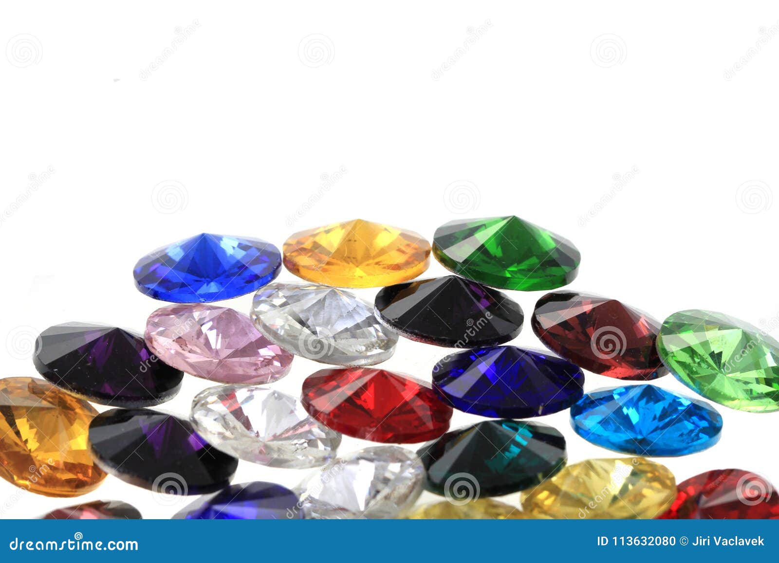 Color Plastic Diamonds Isolated Stock Photo - Image of decoration ...