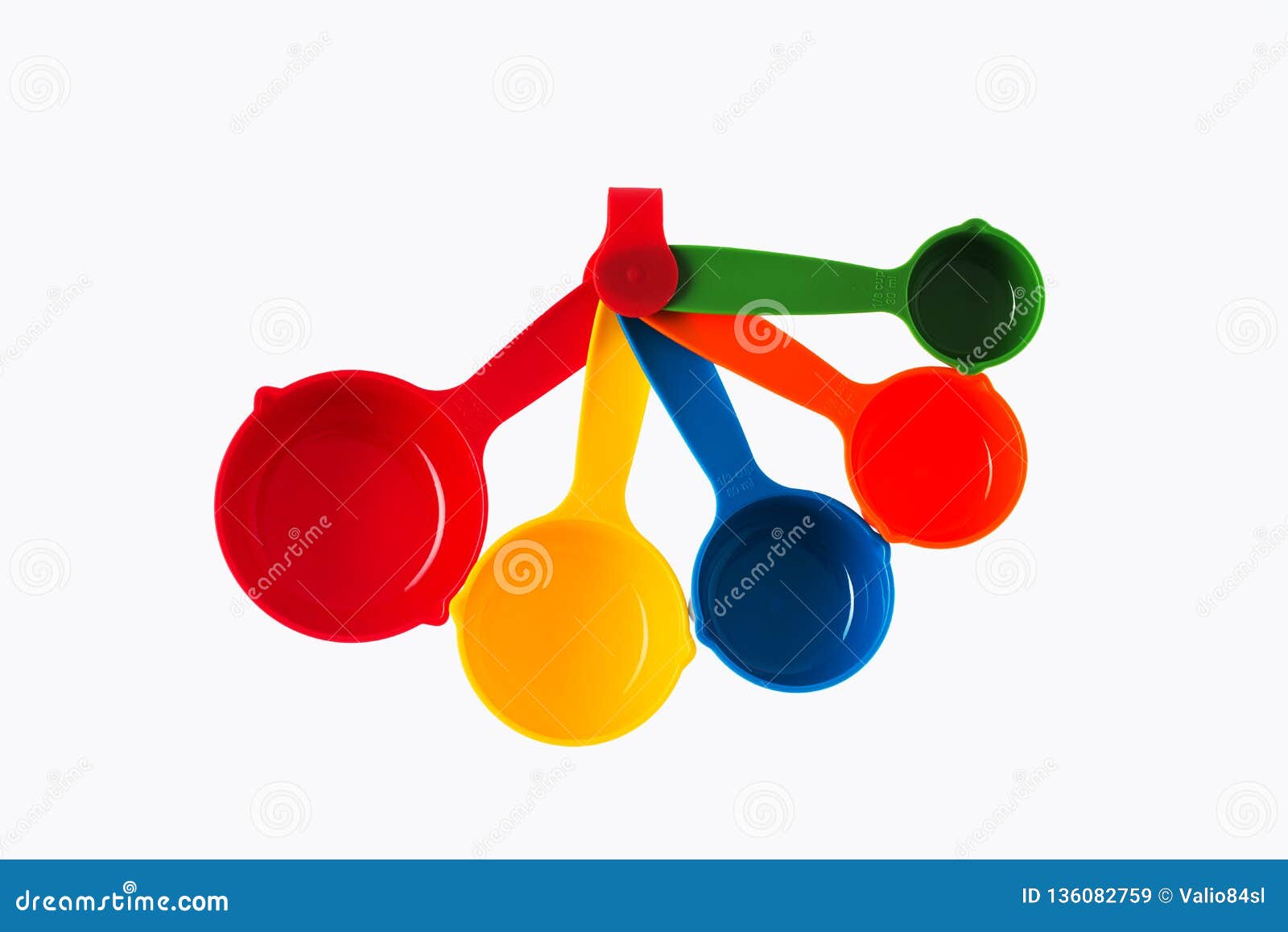 Color Plastic Dosing Spoons Isolated on a White Background Stock Image ...