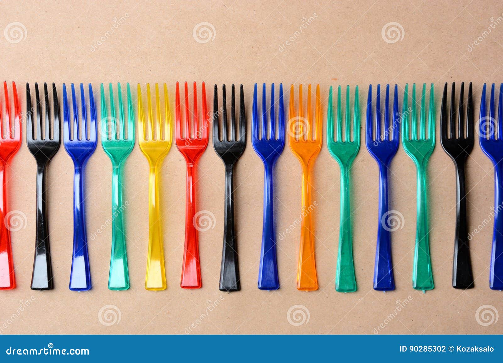 Color Plastic Forks on Paper Background Stock Photo - Image of ...
