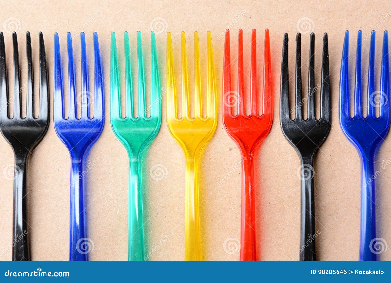 Color Plastic Forks on Paper Background Stock Photo - Image of forks ...