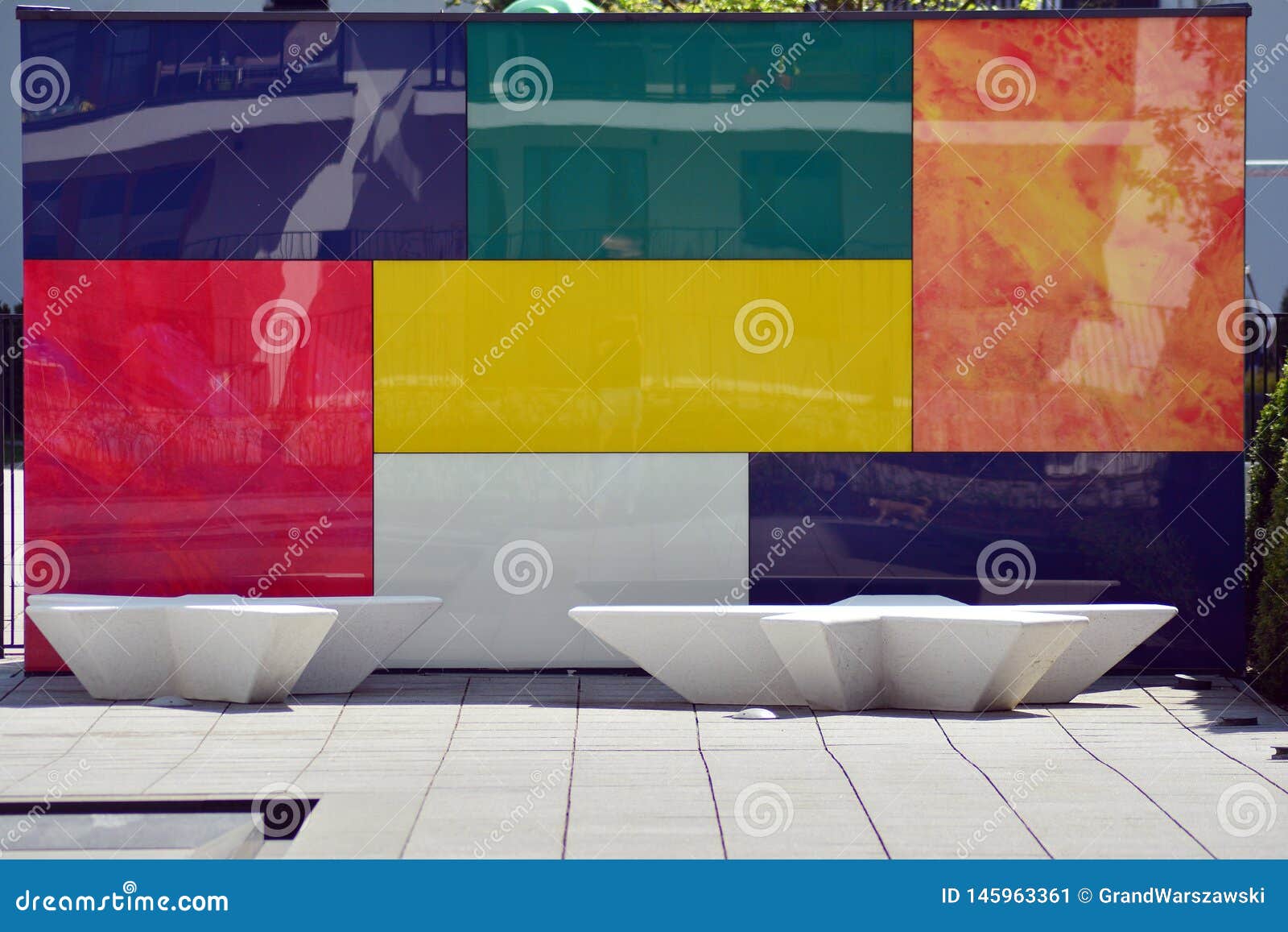 Color plastic panel wall stock image. Image of facade - 145963361