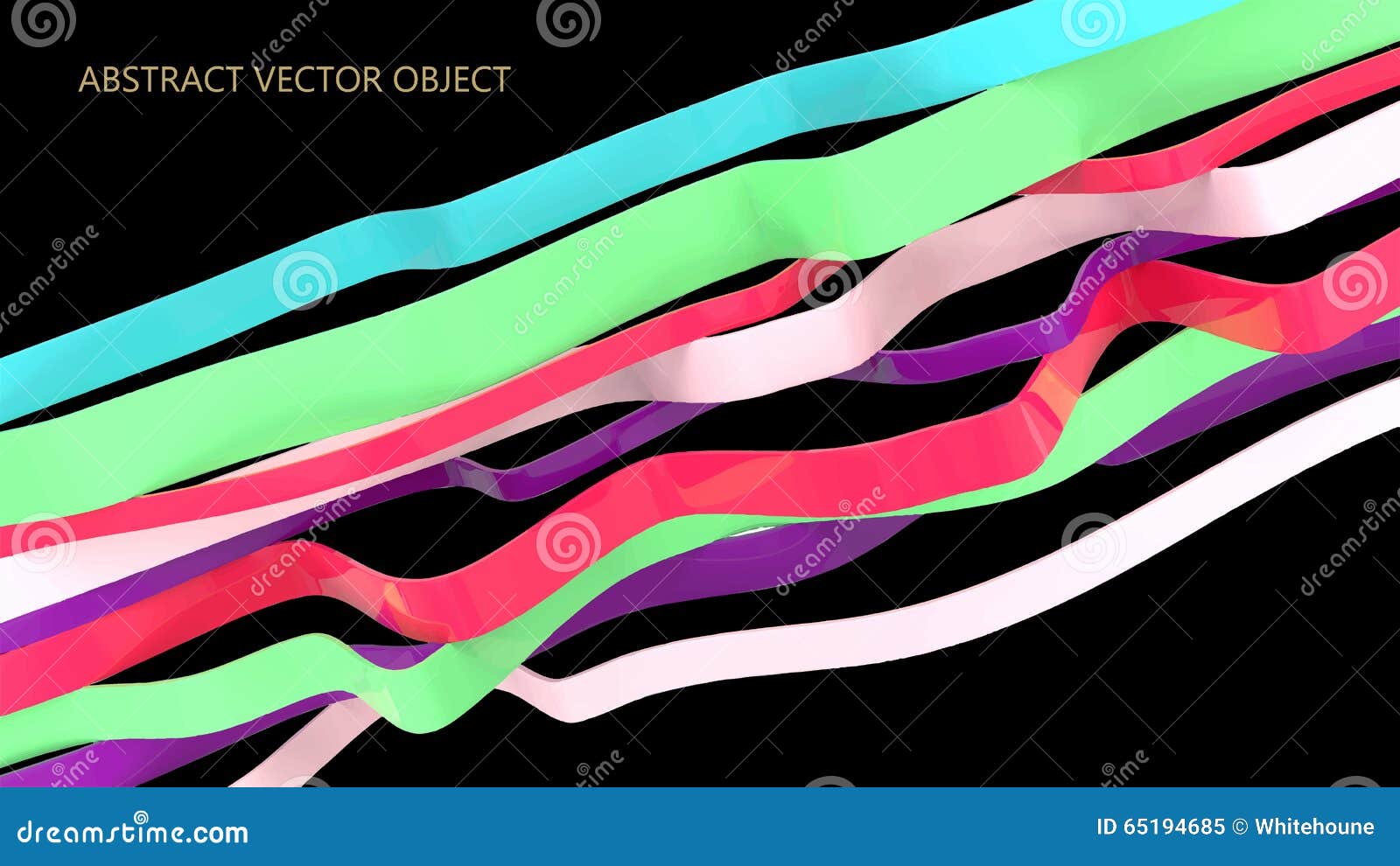 Color plastic ribbons stock vector. Illustration of business - 65194685