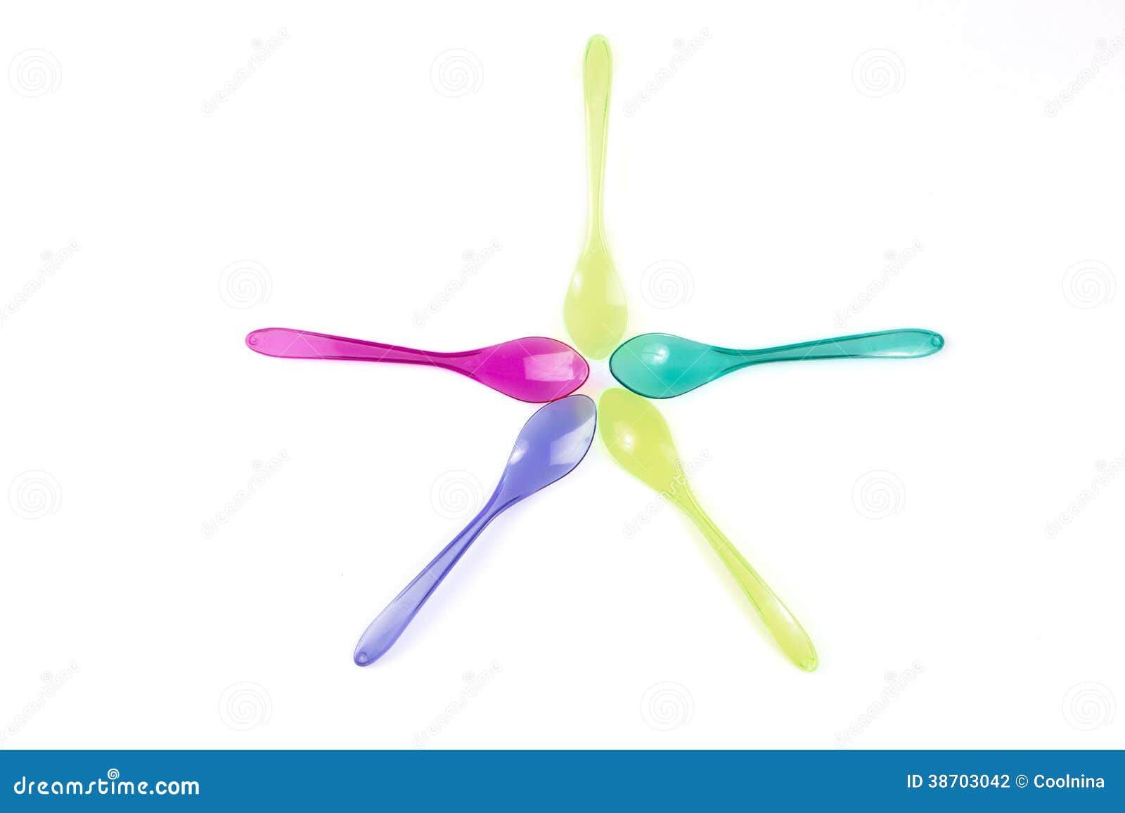 Color Plastic Spoons Isolated Stock Photo - Image of arrengement ...