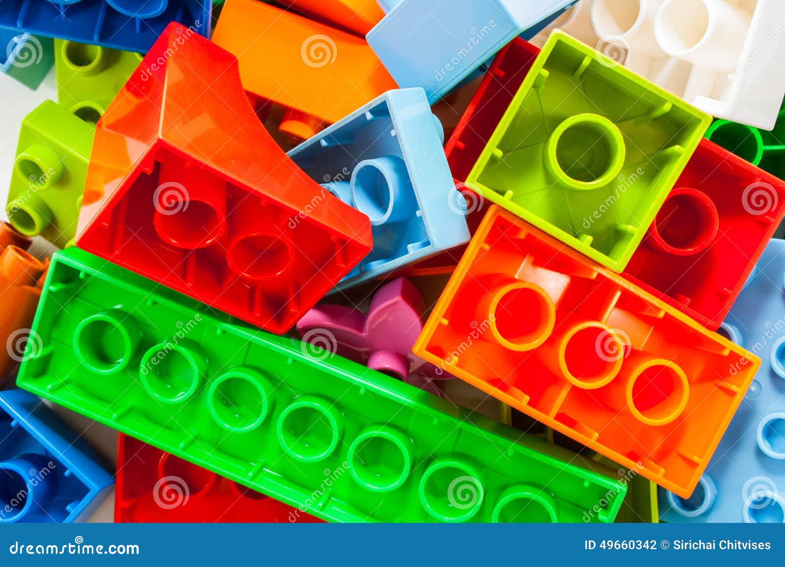 Color plastic toy blocks. stock photo. Image of learn - 49660342