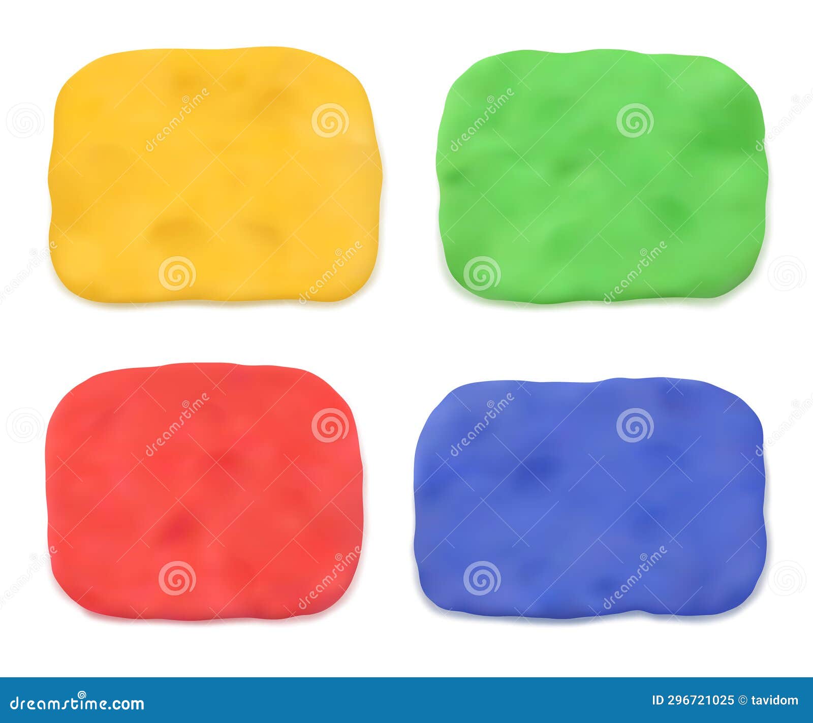 Color Plasticine Set Isolated on a White Background. 3d Vector ...