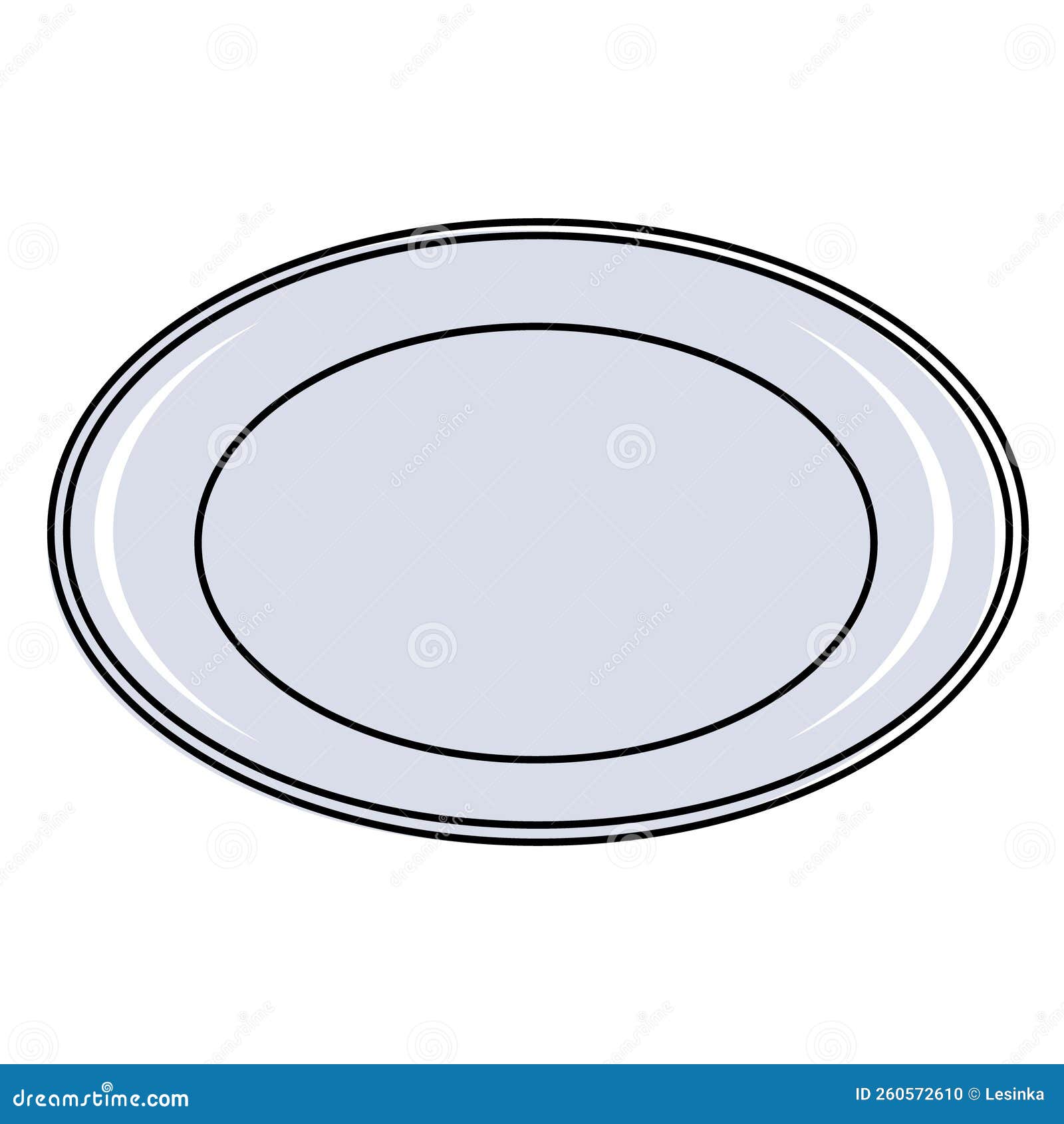 Color Plate with Contour Isolated Vector Illustration in Flat Style ...