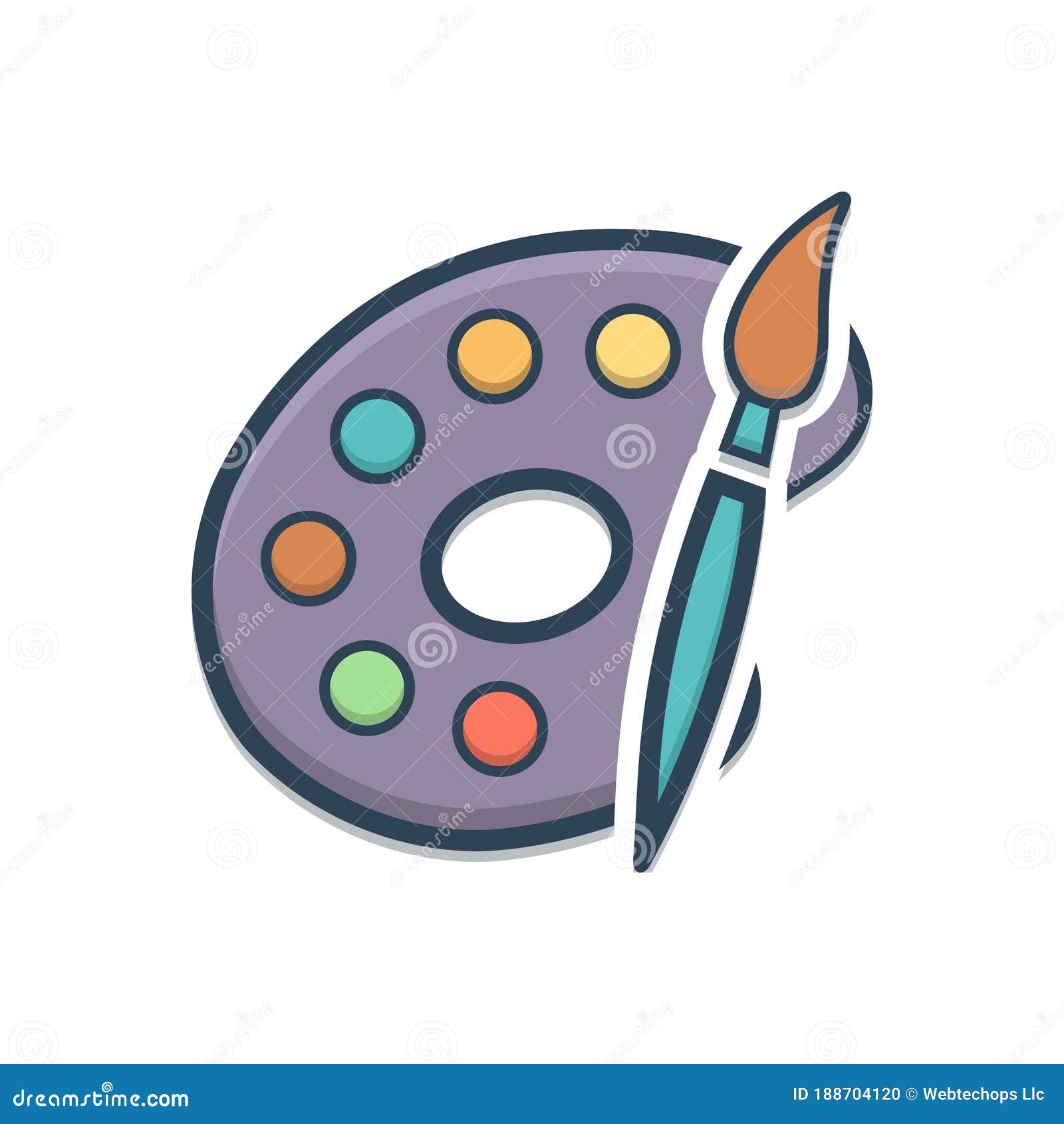 Color Illustration Icon for Color Plate, Paint and Drawing Stock ...