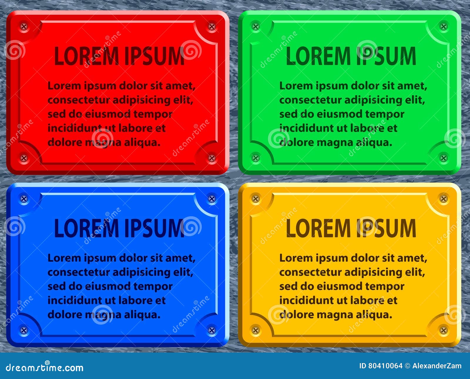 Color plates set stock vector. Illustration of memorable - 80410064