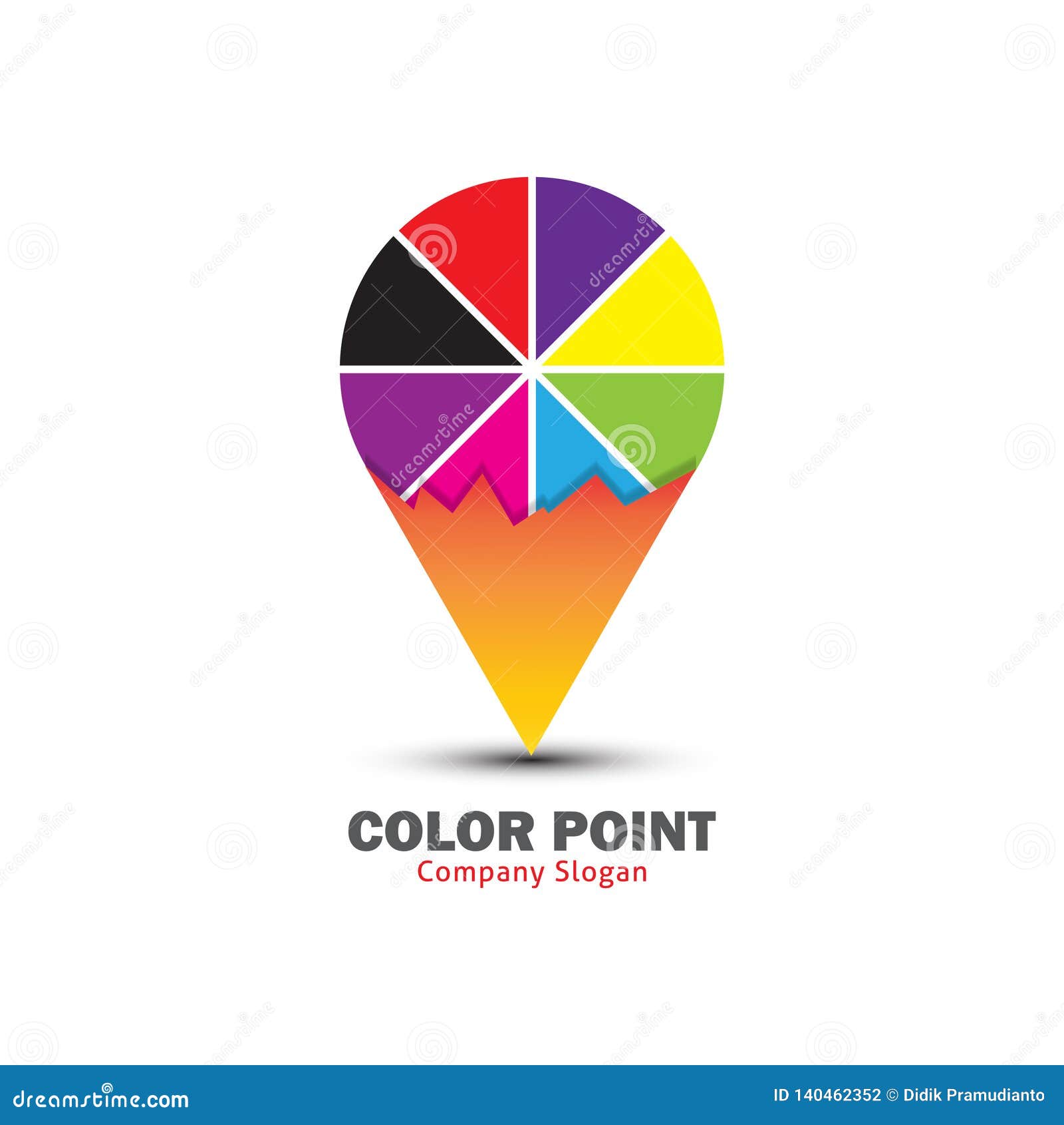 Color Point Logo Design for Paint Shop Place Stock Vector ...