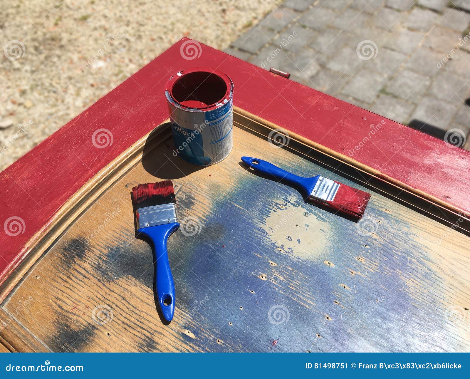 Color pot with brushes stock image. Image of renovate - 81498751