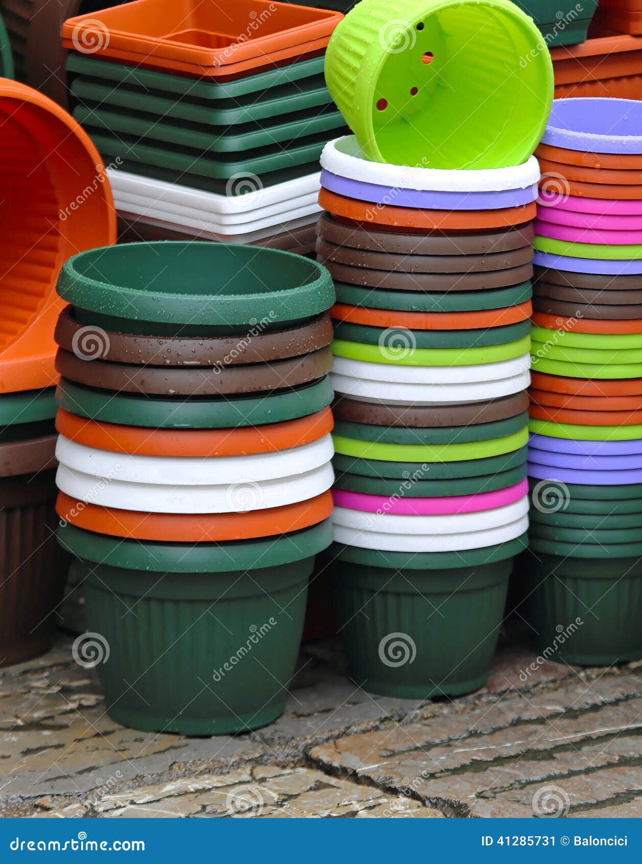 Color pots stock image. Image of colorful, gardening - 41285731