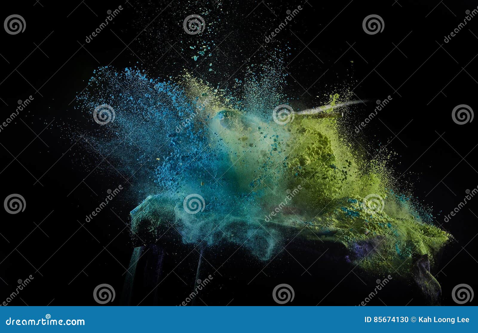 Color Powder Exploded, Isolated on Control Environment. Stock Photo ...
